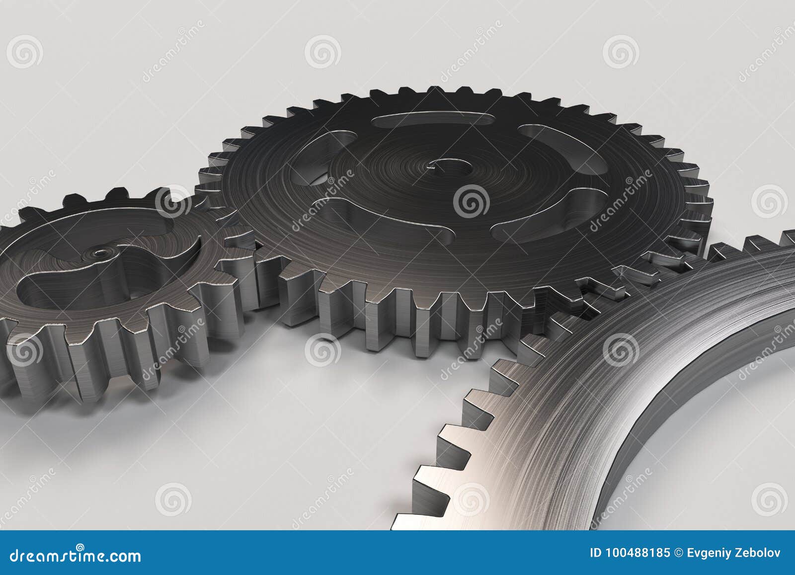 Set of Metal Gears and Cogs on White Background Stock Illustration ...