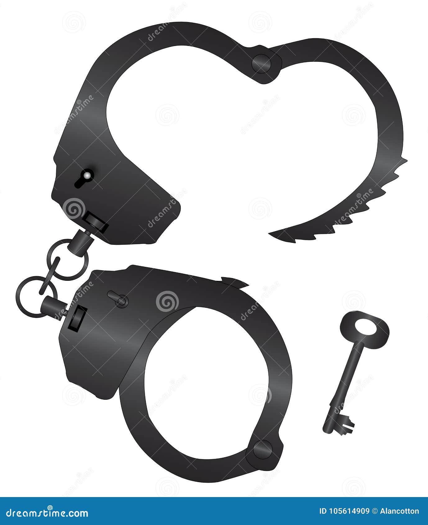 Handcuffs and Key stock vector. Illustration of released - 105614909