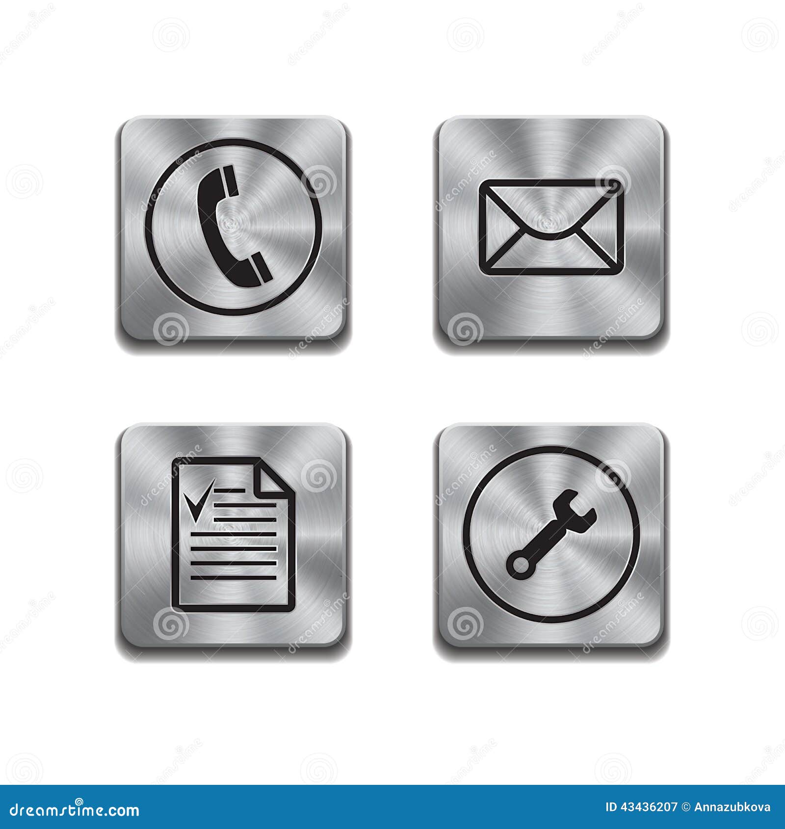 Set of metal icons stock vector. Illustration of modern - 43436207