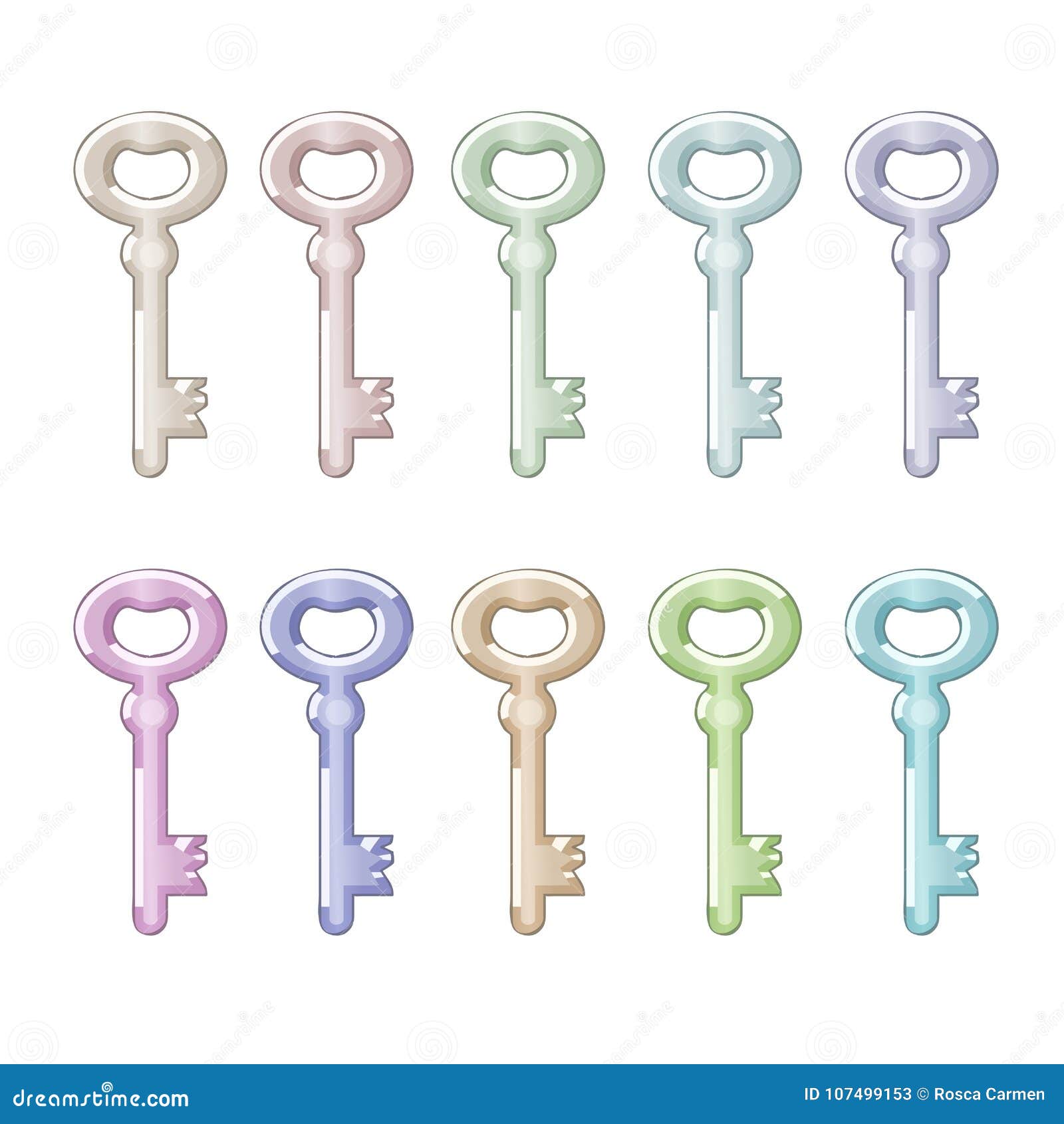 Set Of Metal Keys Pattern Vector Illustration | CartoonDealer.com ...