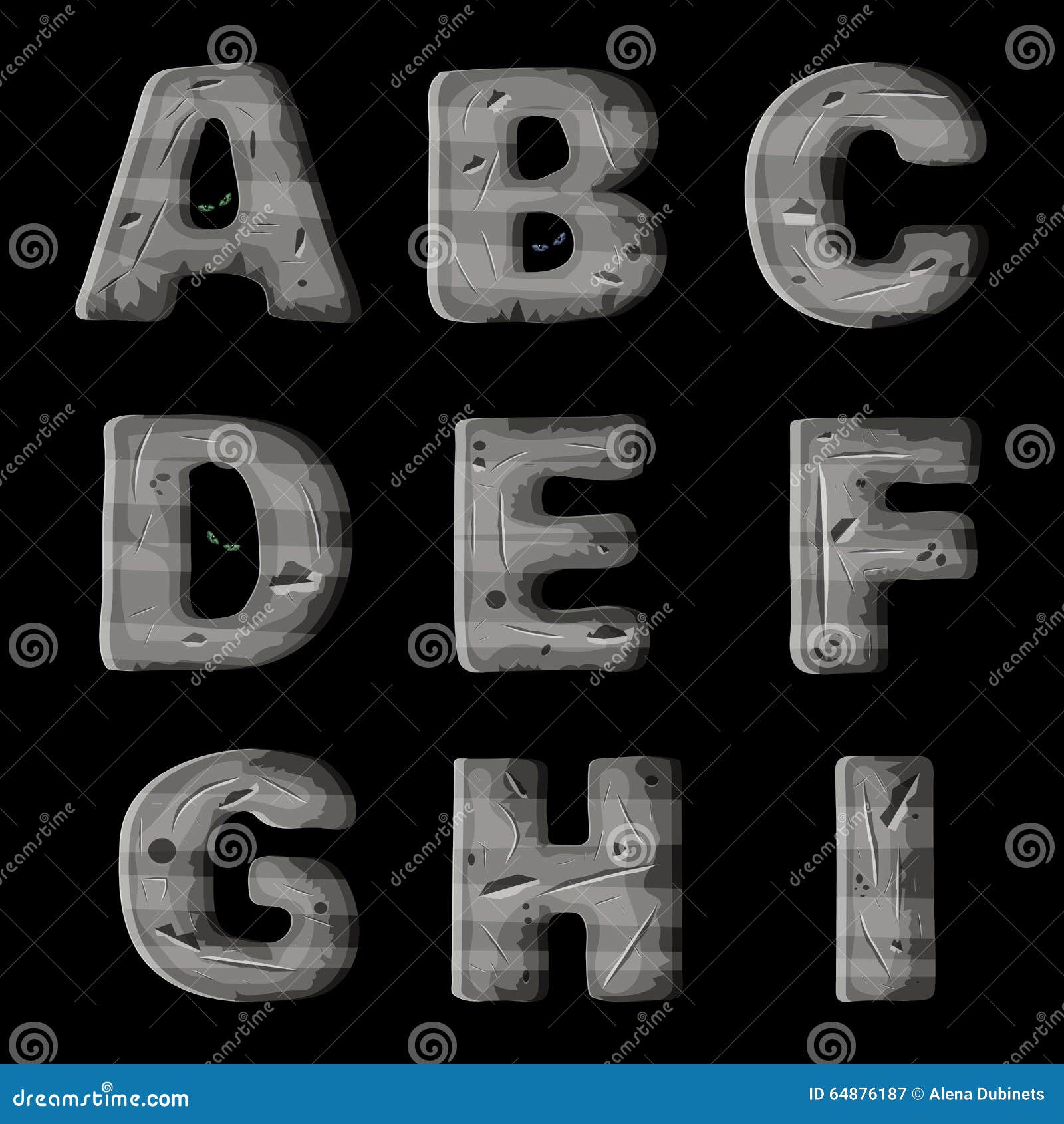 Artifact Alphabet. Mythological Style Font. Isolated English Alphabet ...