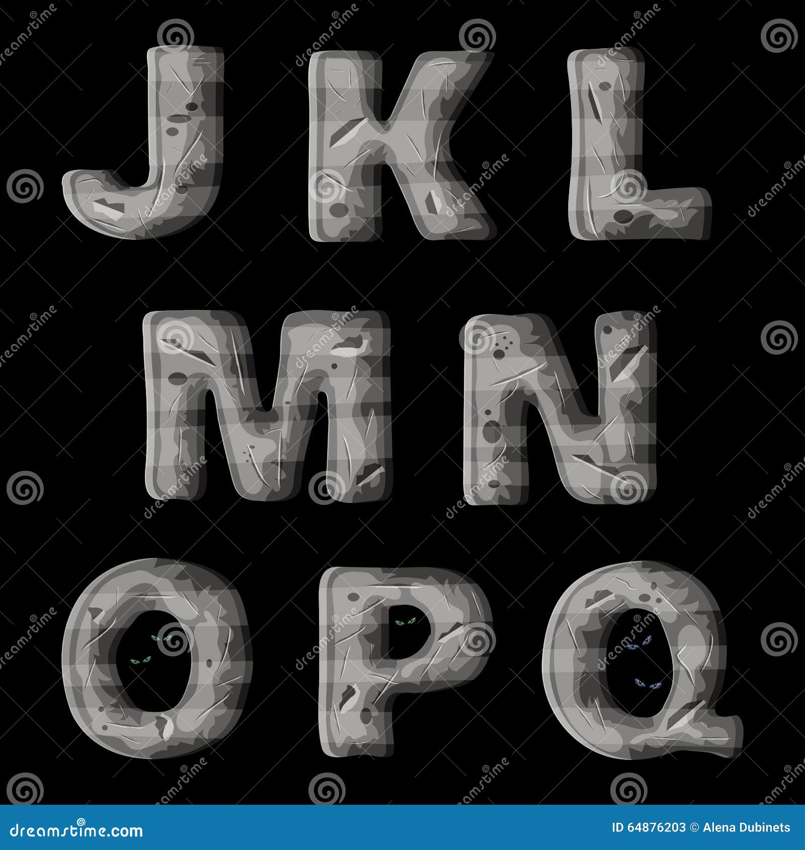 Artifact Alphabet. Ancient Style Font. Isolated English Alphabet Vector ...