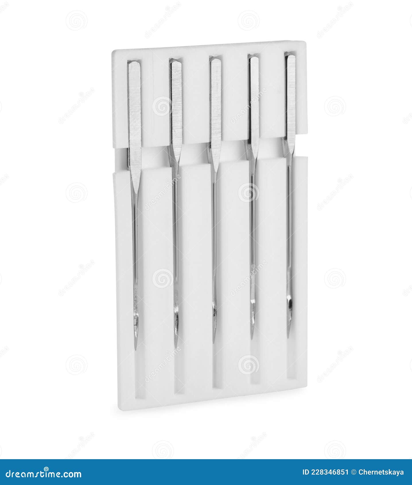 Set of Metal Needles for Sewing Machine on White Background Stock Image ...