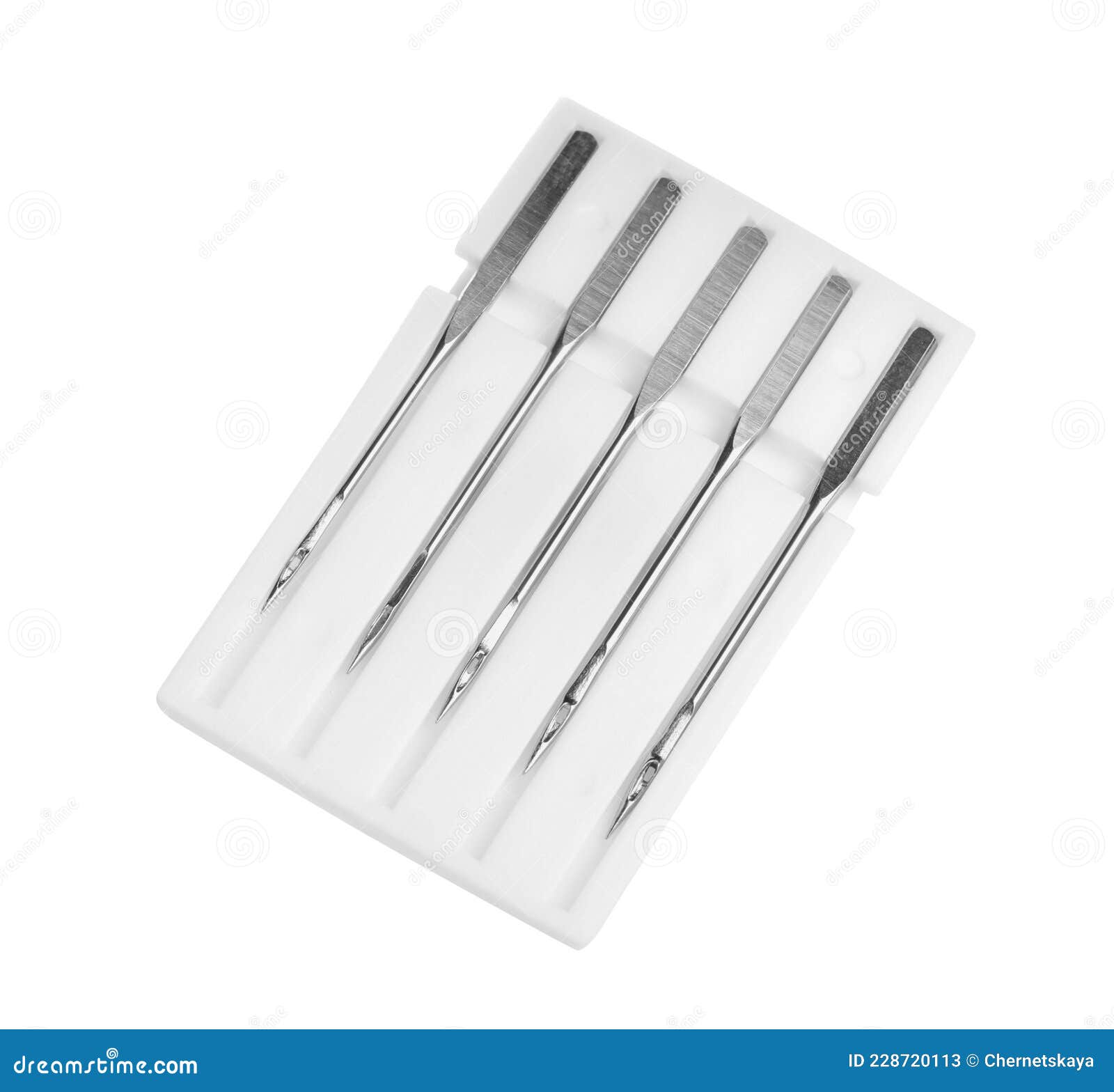 Set of Metal Needles for Sewing Machine on White Background Stock Image ...