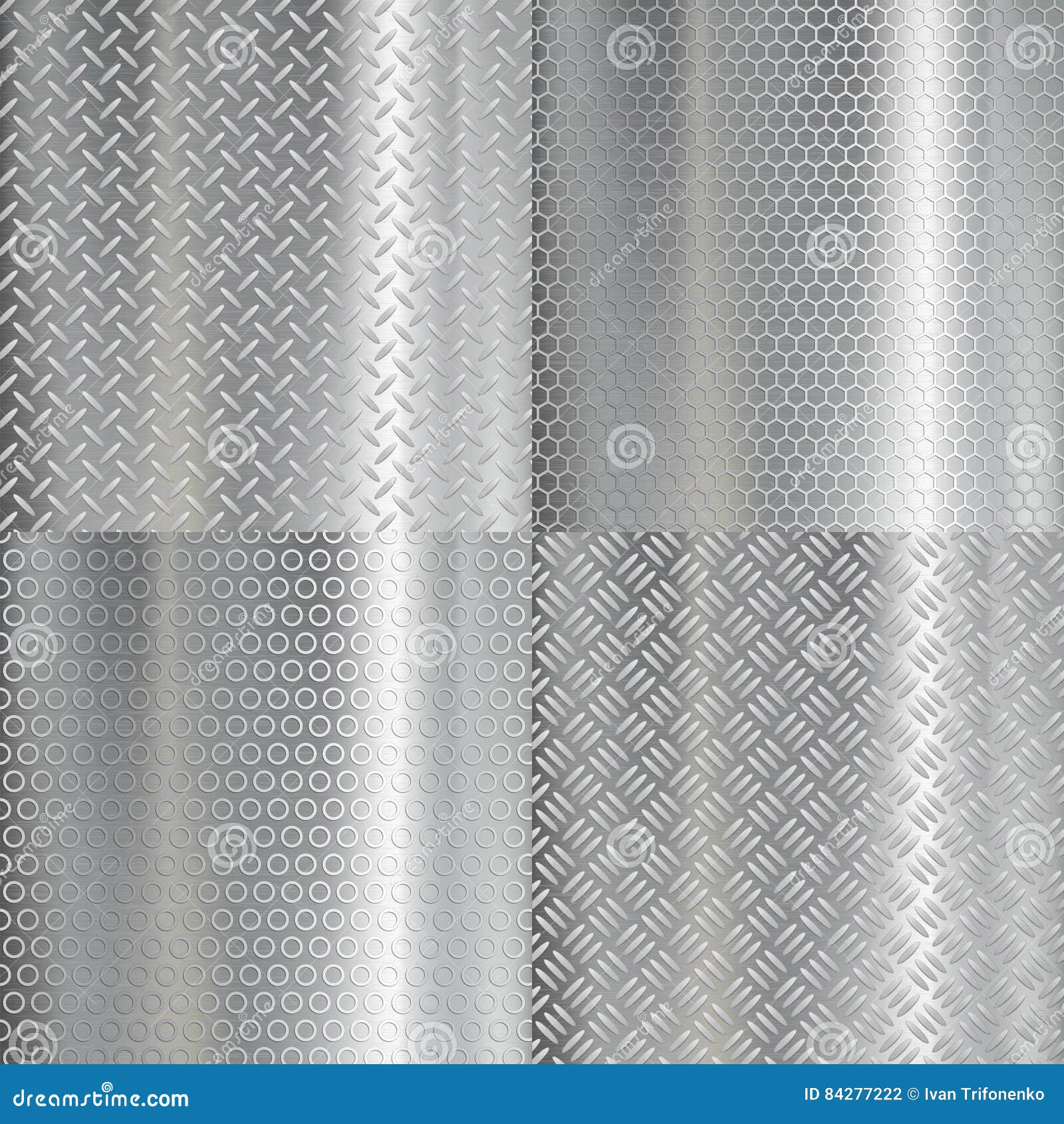 Set of Metal Plates with Geometric Pattern. Stock Illustr Stock Vector ...