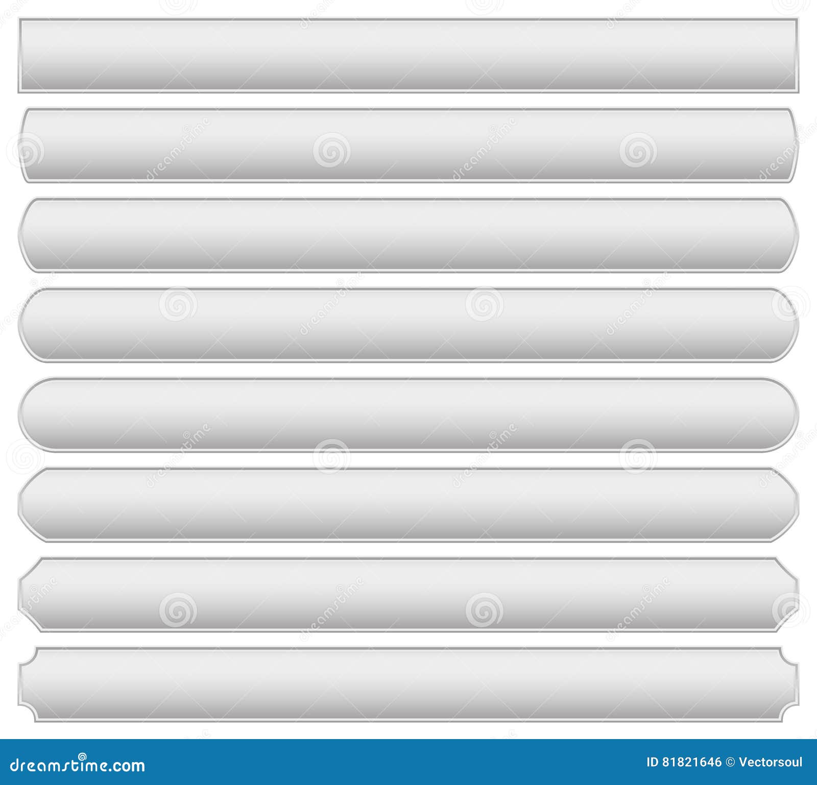 Set of Metal Plates, Plaques, Sheets with Different Profiles Stock ...