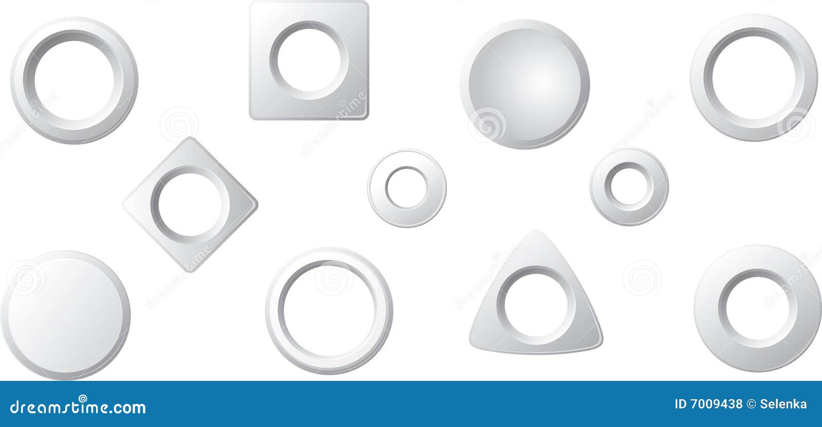 Set of metal rivets stock vector. Illustration of silver - 7009438