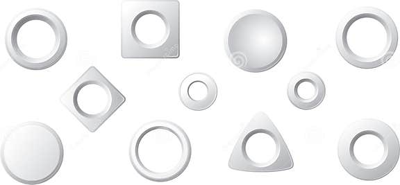 Set of metal rivets stock vector. Illustration of silver - 7009438