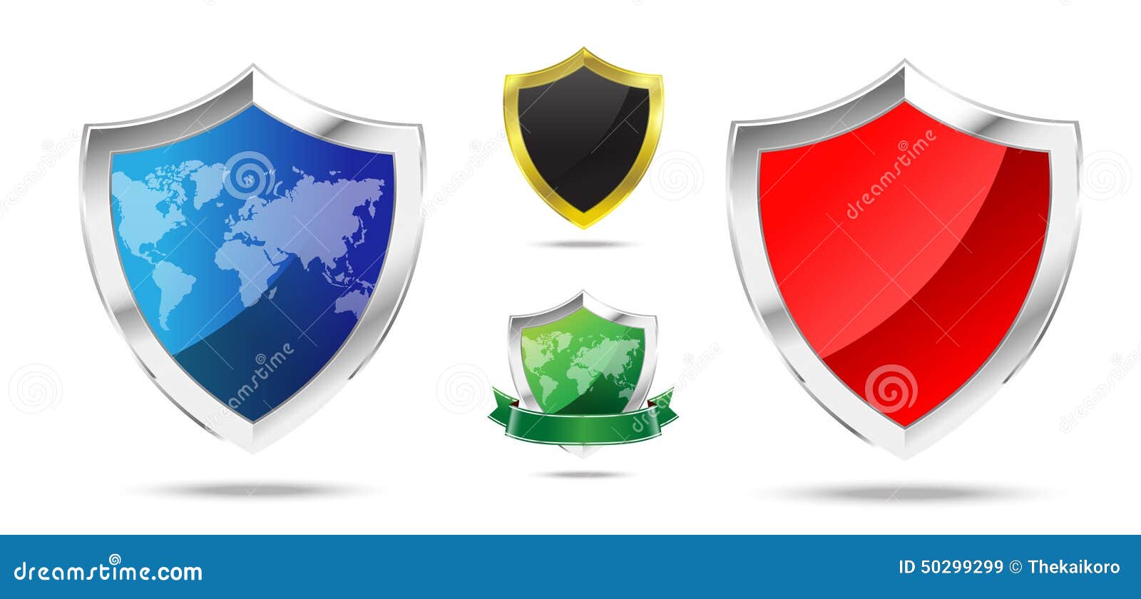 Set of Metal Shield Vector Illustration Stock Vector - Illustration of ...