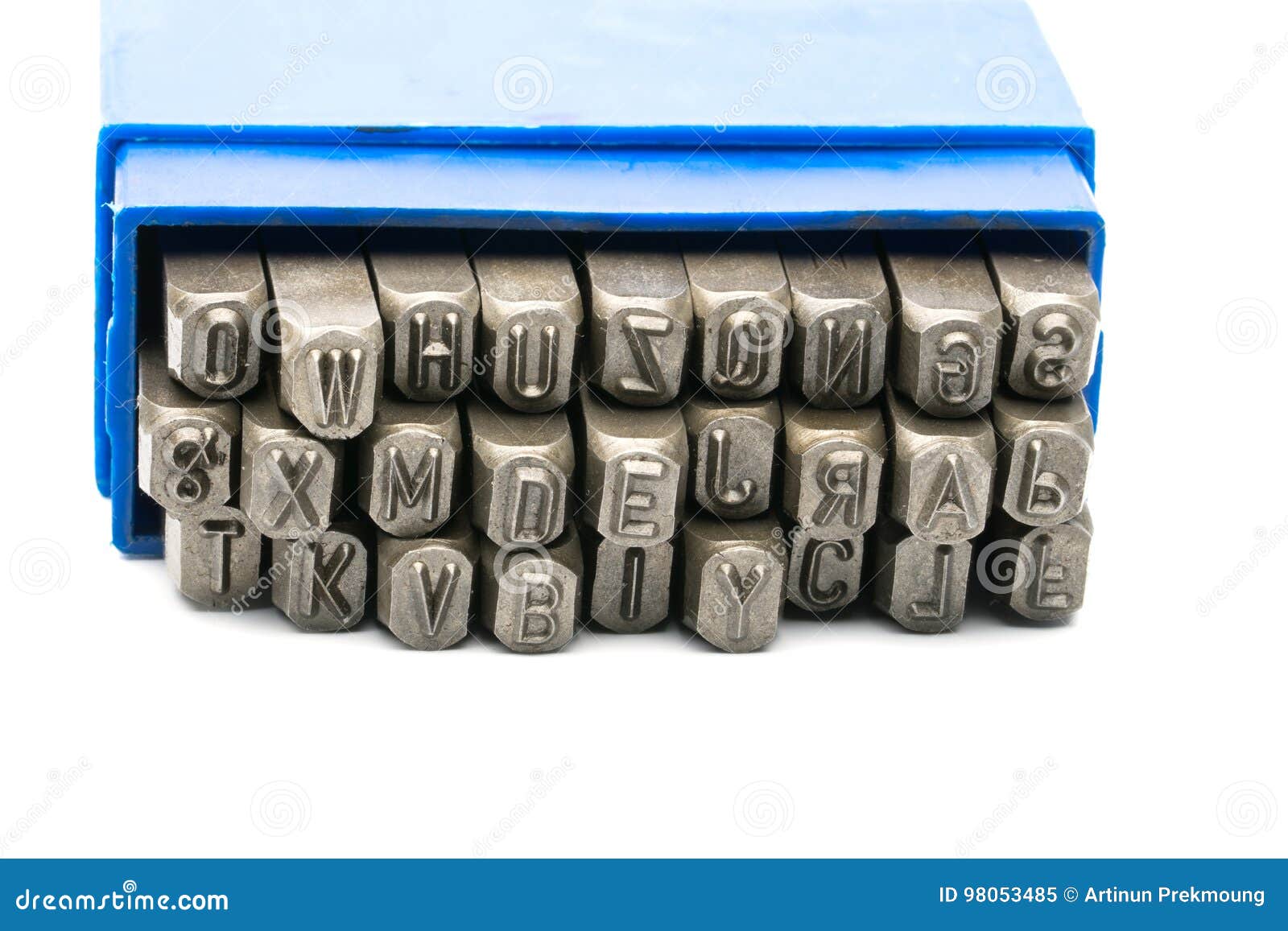 Stamp Plastic Typesetting For Office Stands Vertically Isolated On A ...