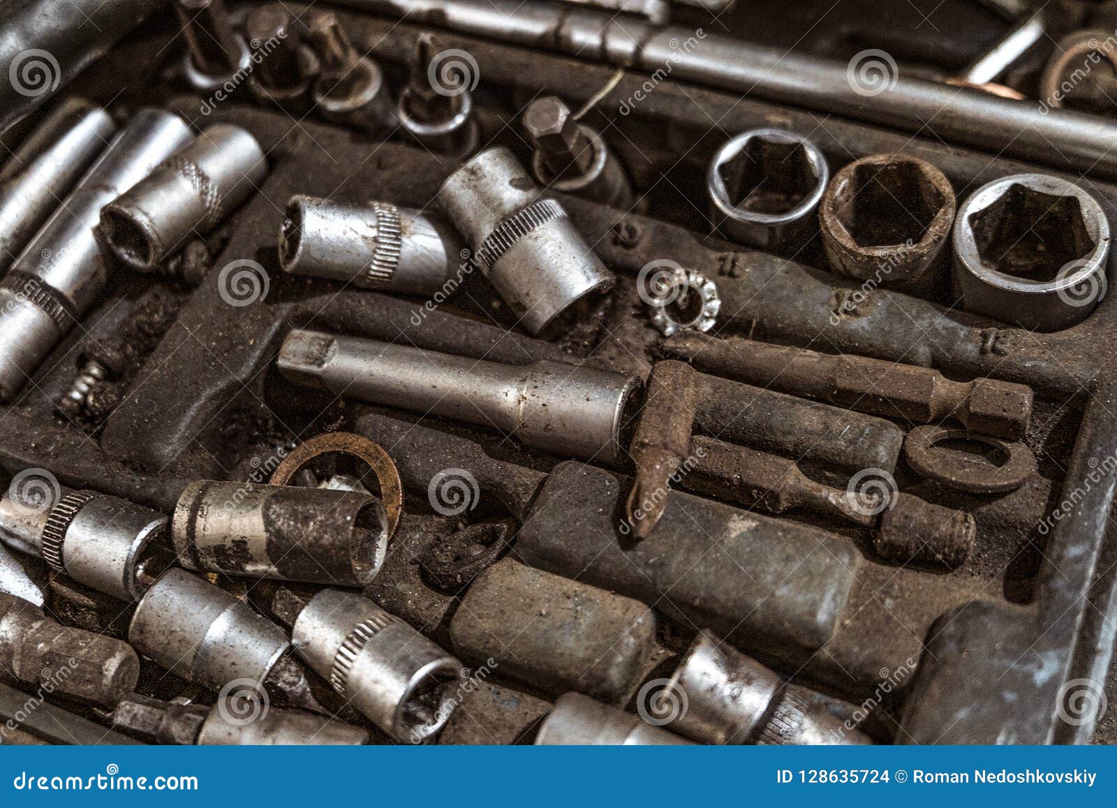 Set of metal tools stock photo. Image of equipment, waste - 128635724