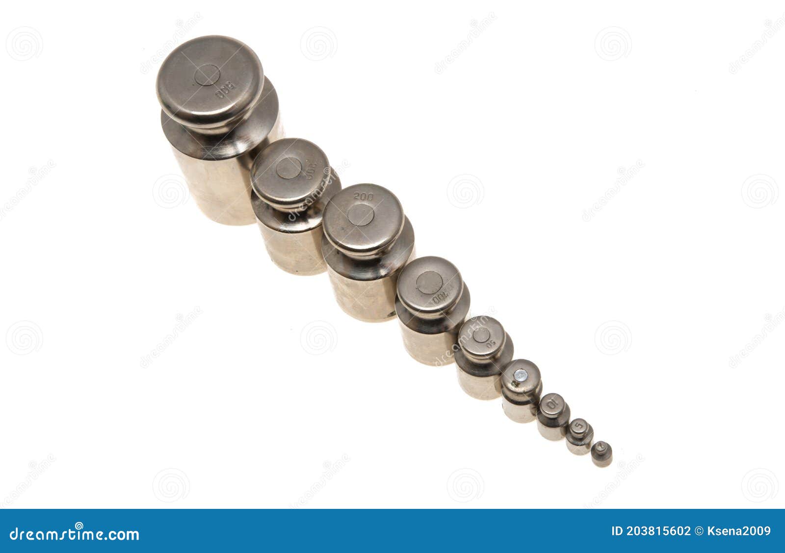 Set of Metal Weights for Scales Isolated Stock Photo - Image of pound ...