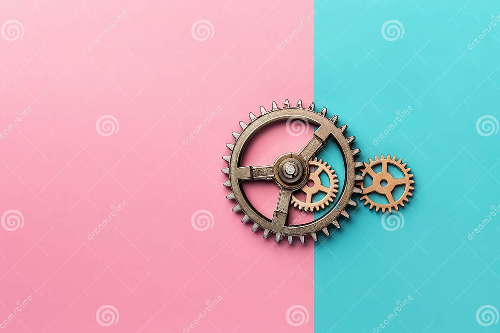 Gears Symbolizing Business Process Automation on a Vibrant Pink and ...