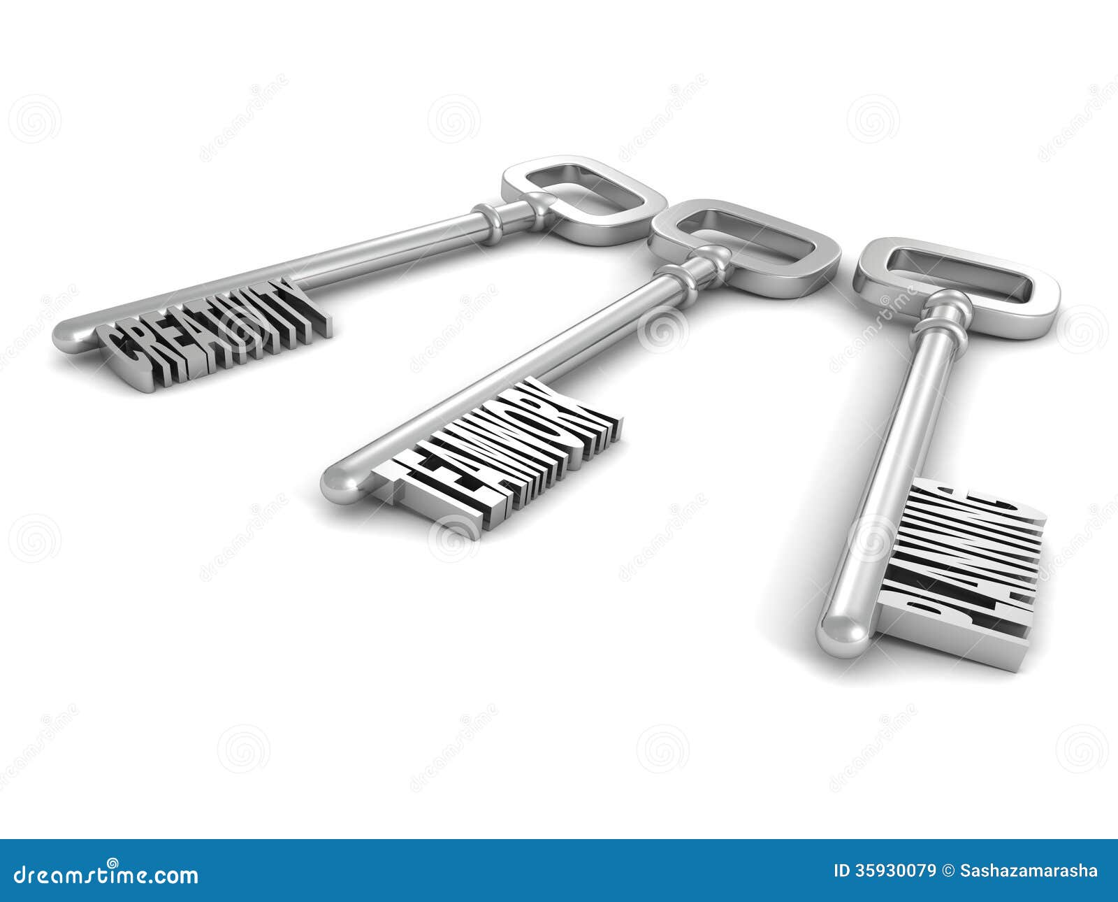 Set of Metallic Keys with Words Business Concept Stock Illustration ...