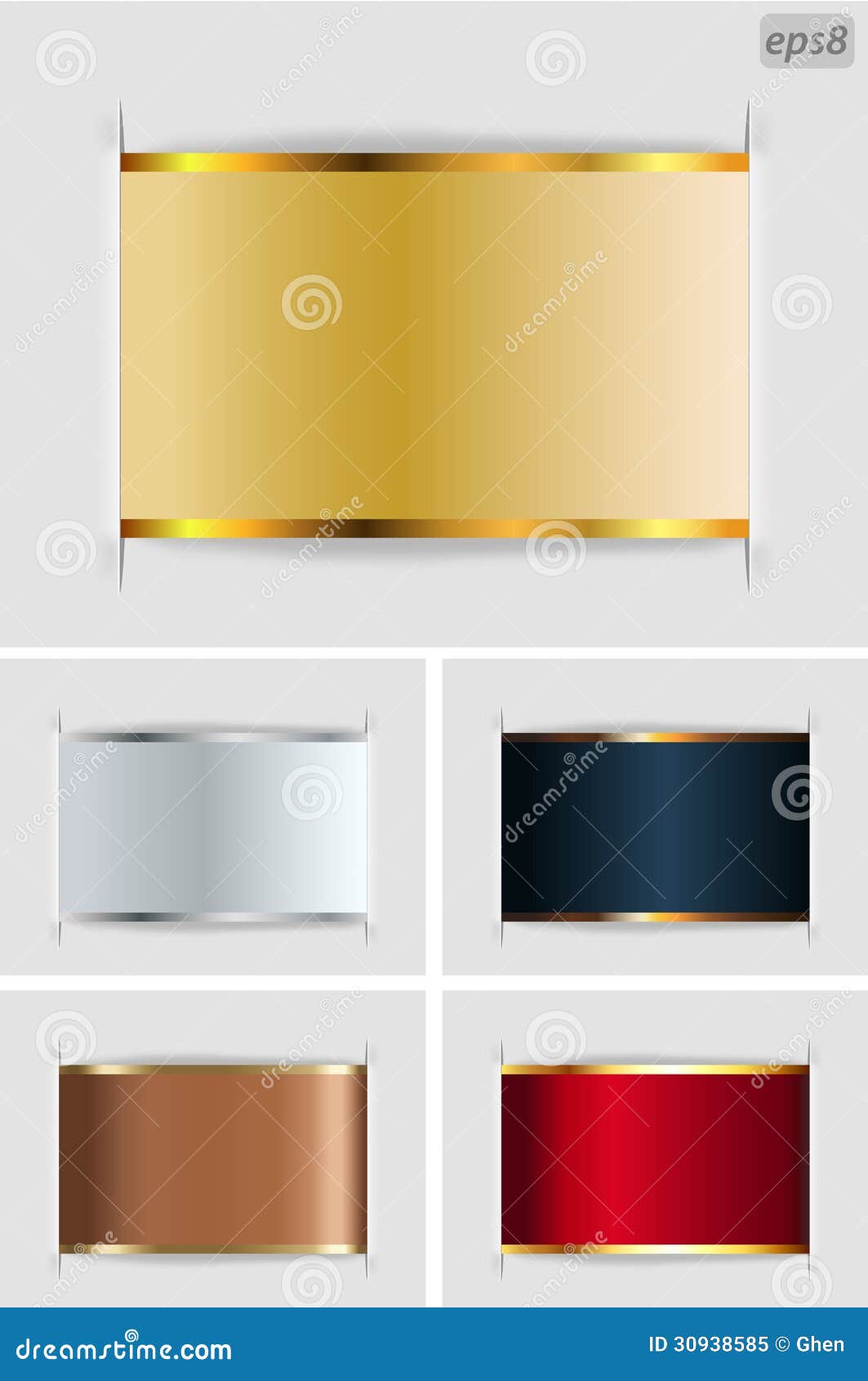 Set of metallic labels stock vector. Illustration of blank - 30938585