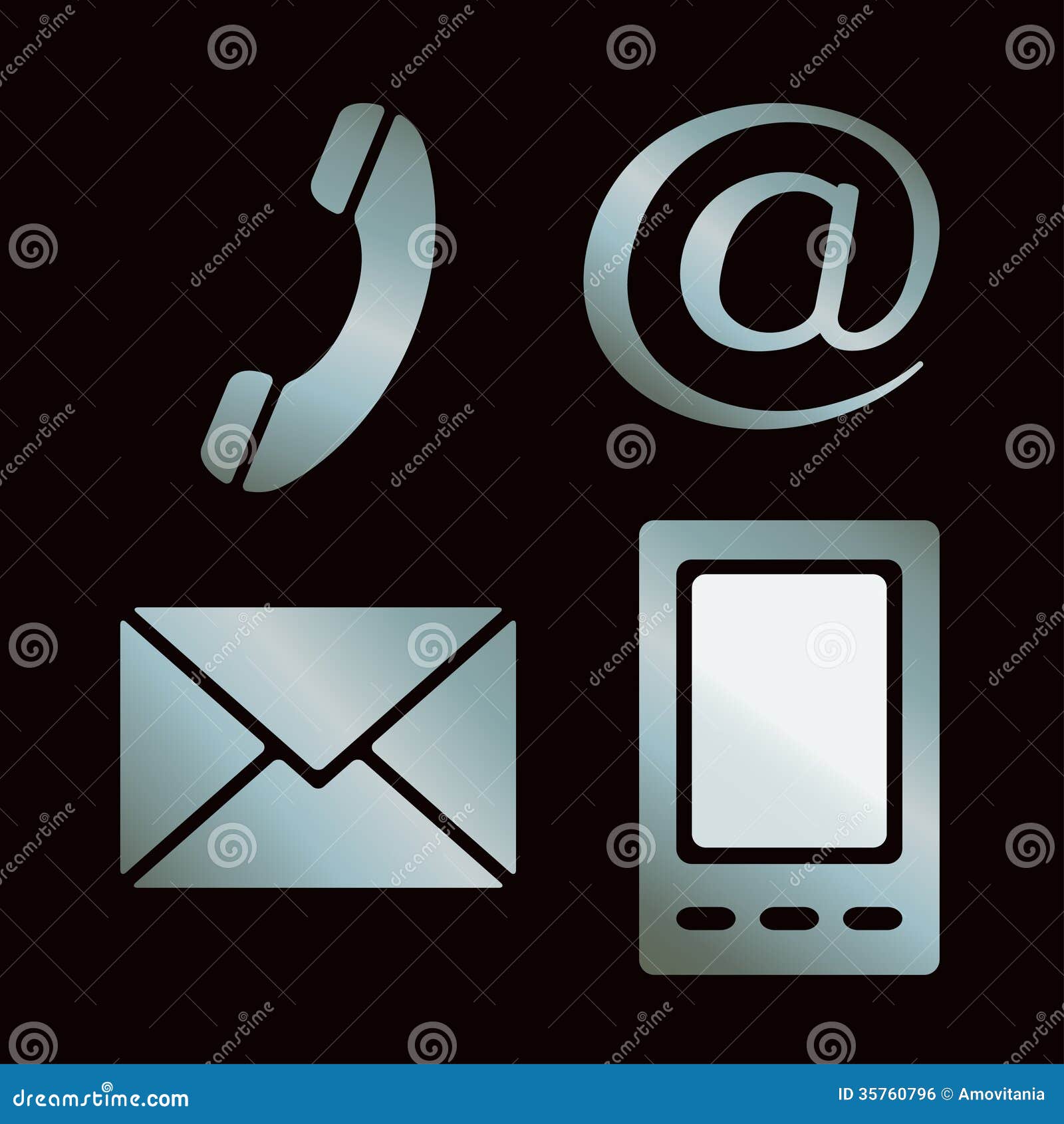 Set of Metallic Media Icons Stock Vector - Illustration of business ...