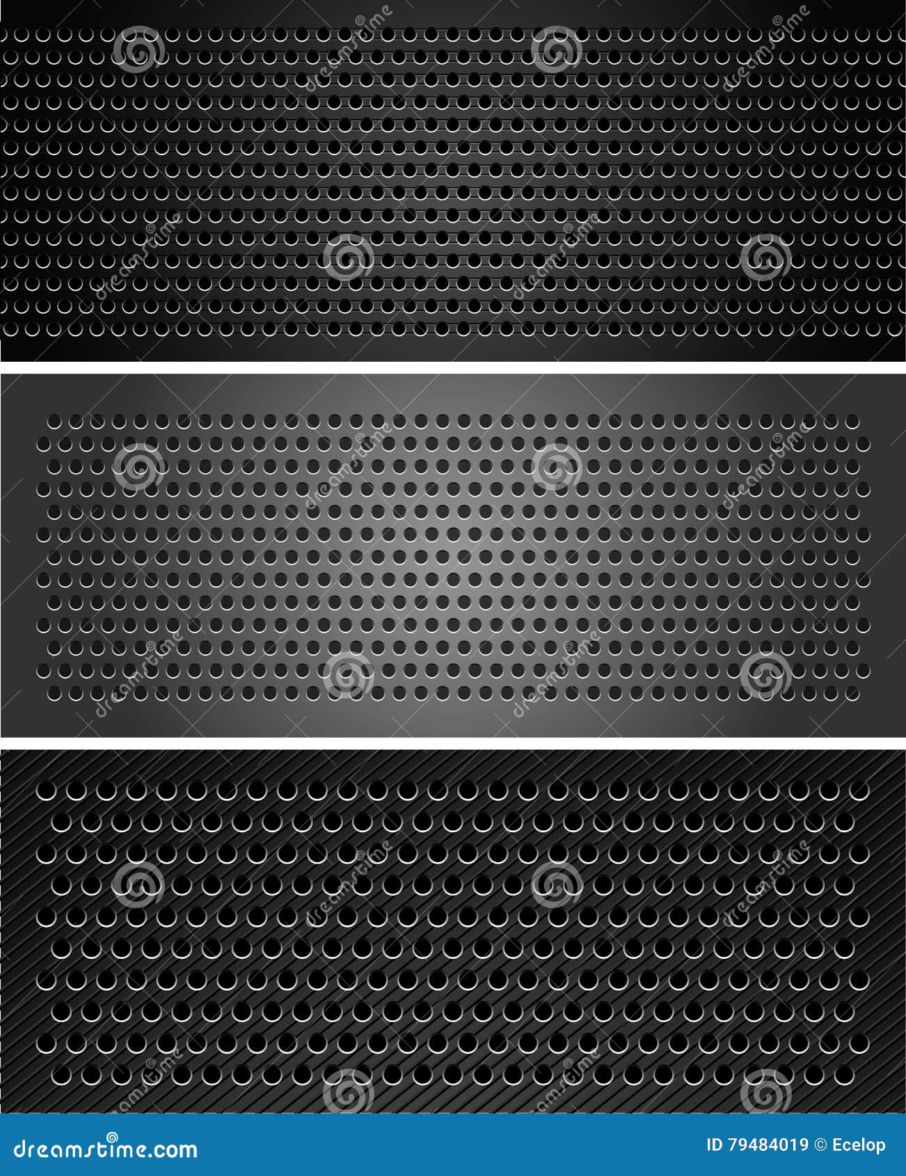 Set Metallic Perforated Sheet Stock Vector - Illustration of iron ...