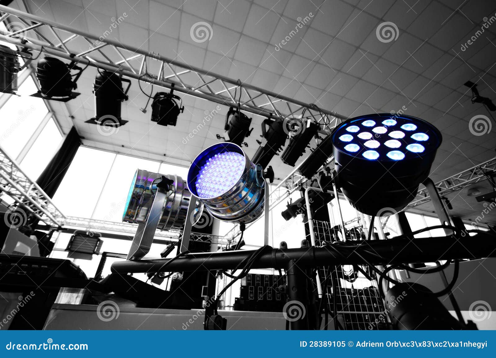 Set of Metallic Stage Light Stock Image - Image of leisure, arts: 28389105