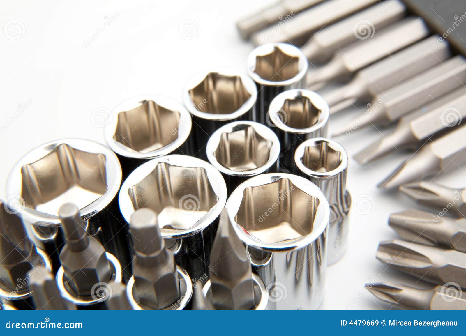 Set of Metallic Tools As Background Stock Image - Image of spanner ...