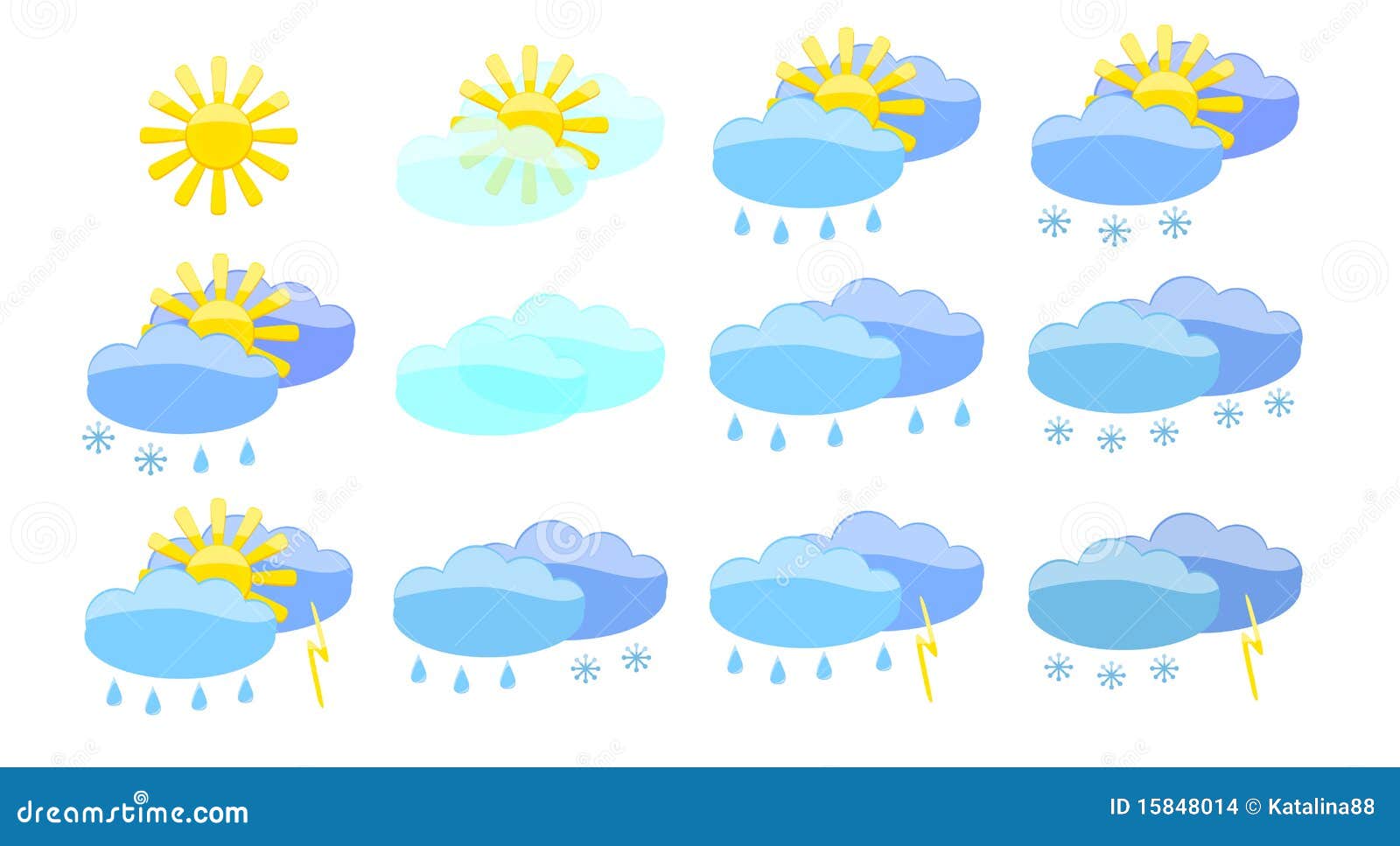 Set of meteorology symbols stock vector. Illustration of outdoors ...