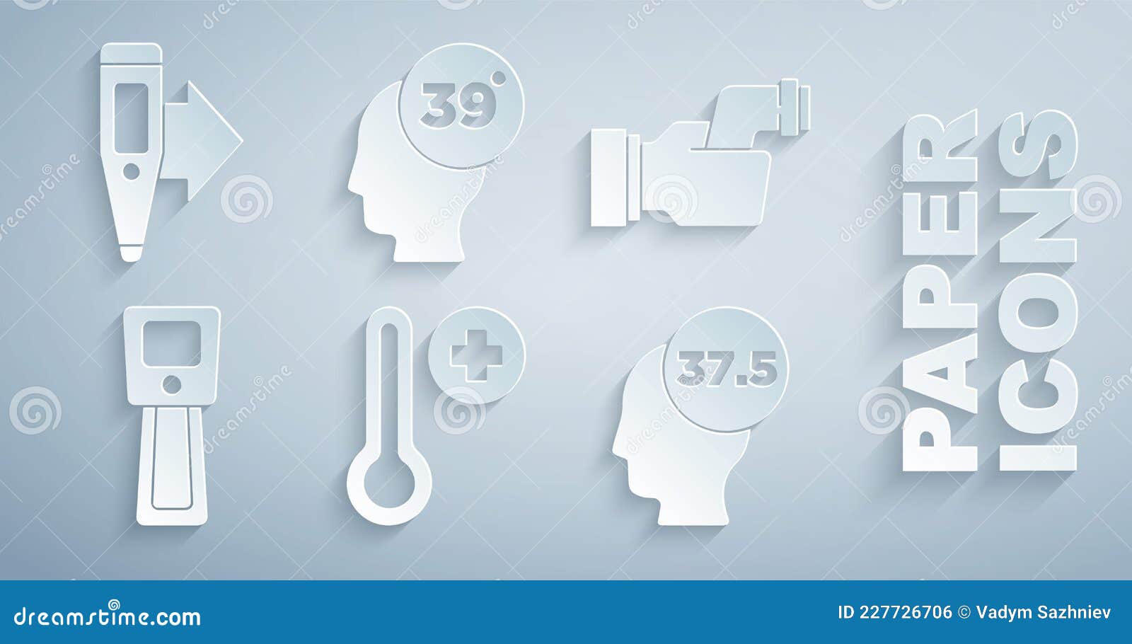 Set Meteorology Thermometer, Checking Body Temperature, Digital, High ...