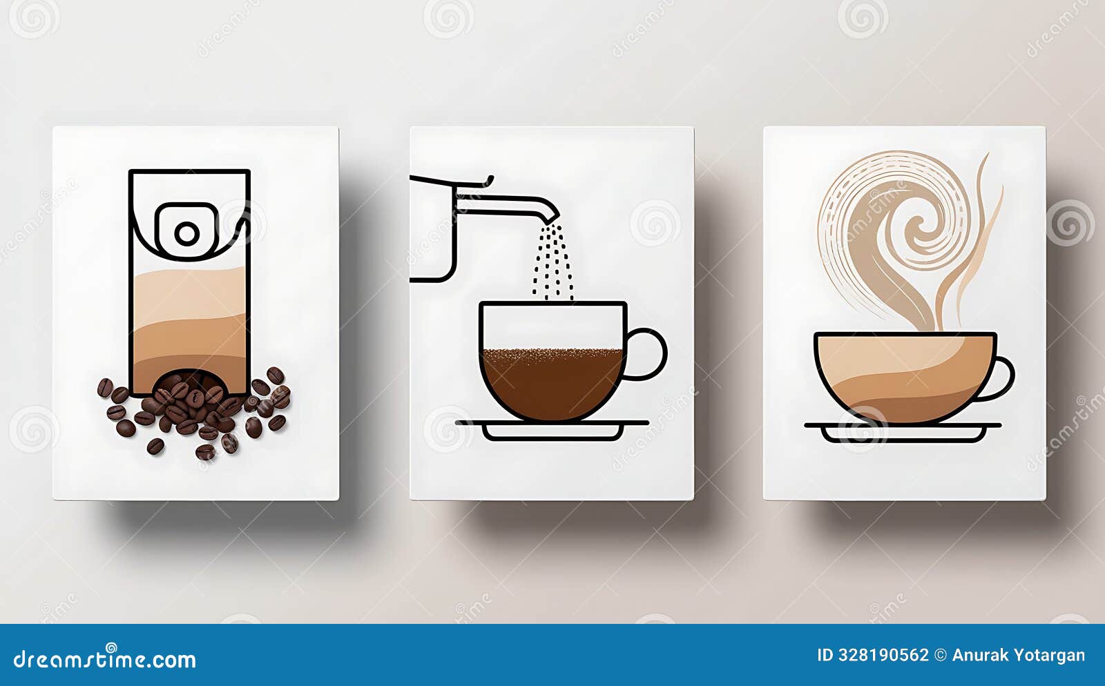 Set of Methods of Brewing Tea and Coffee. Preparation Instructions ...