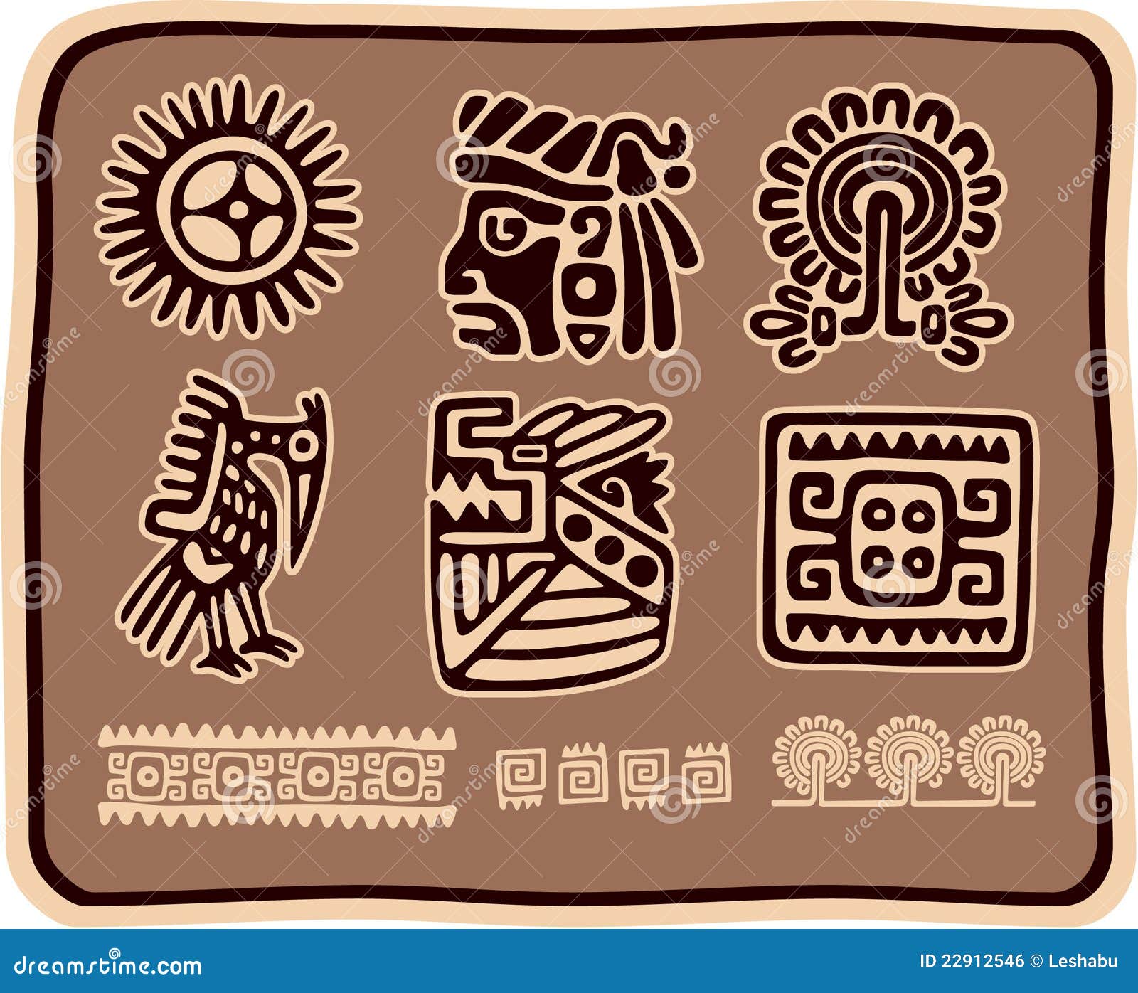 Set of Mexican Design Elements Stock Vector - Illustration of ethnic ...