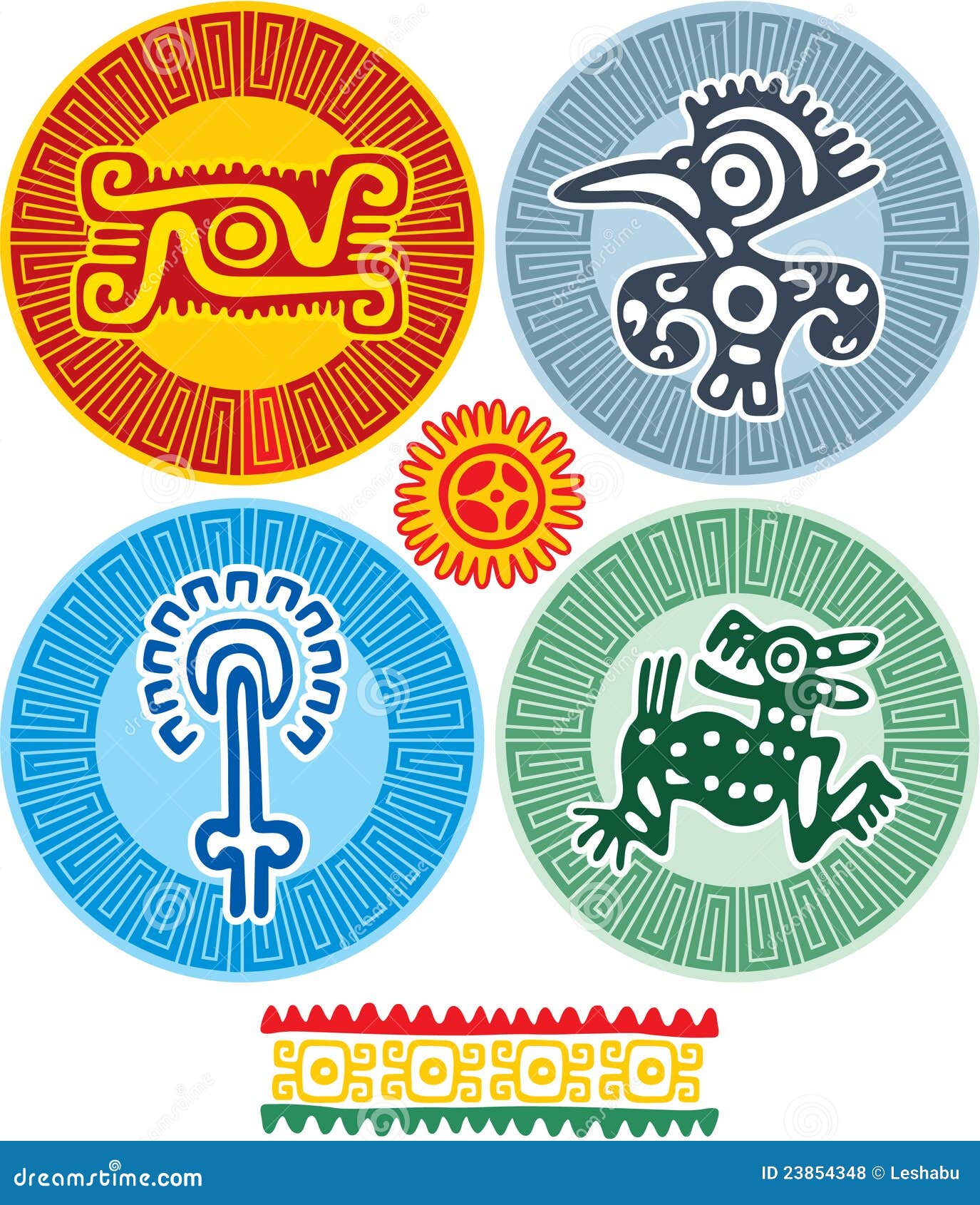 Set of Mexican Design Elements Stock Vector - Illustration of authentic ...