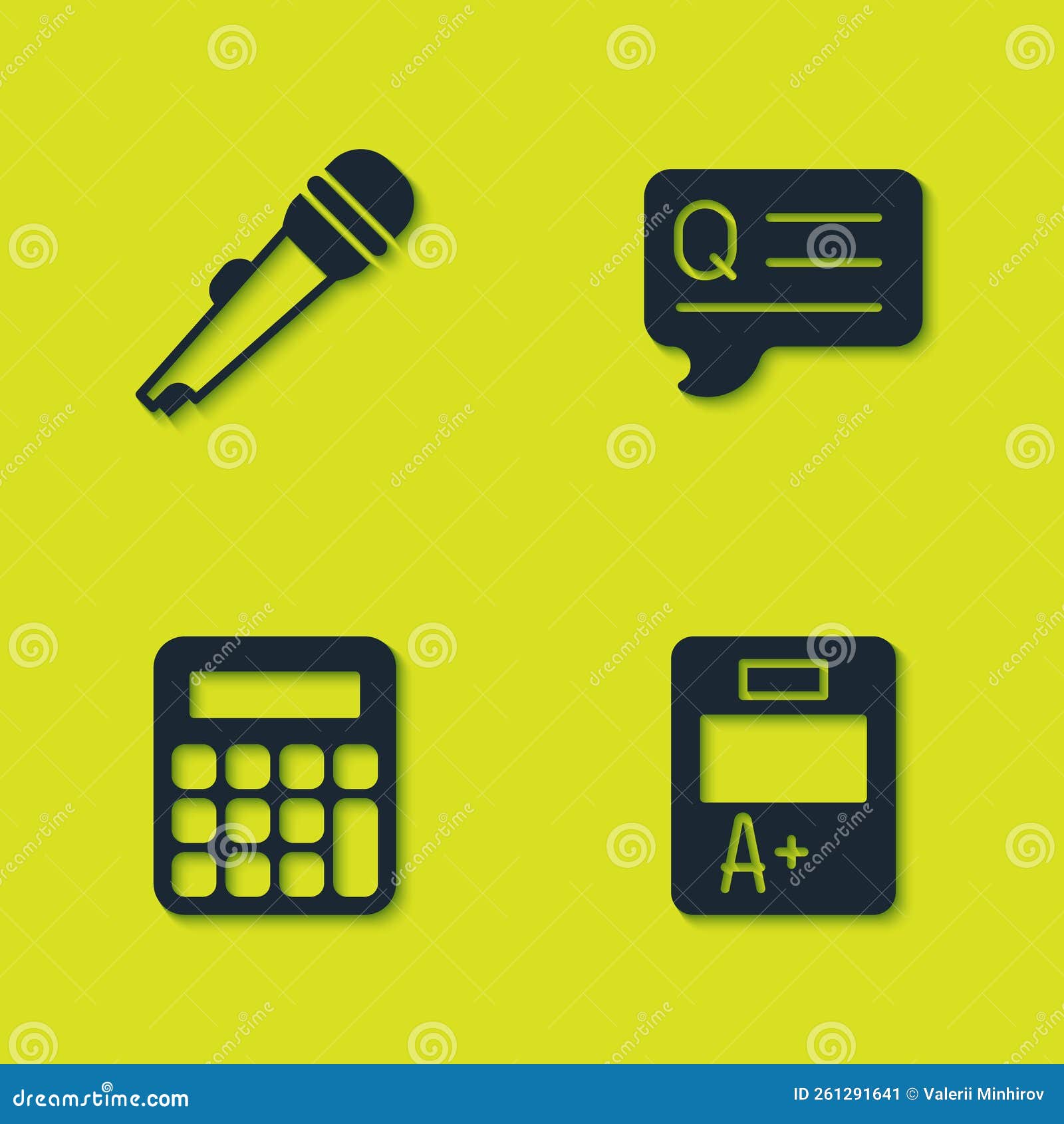 Set Microphone, Exam Sheet with a Plus Grade, Calculator and Speech ...