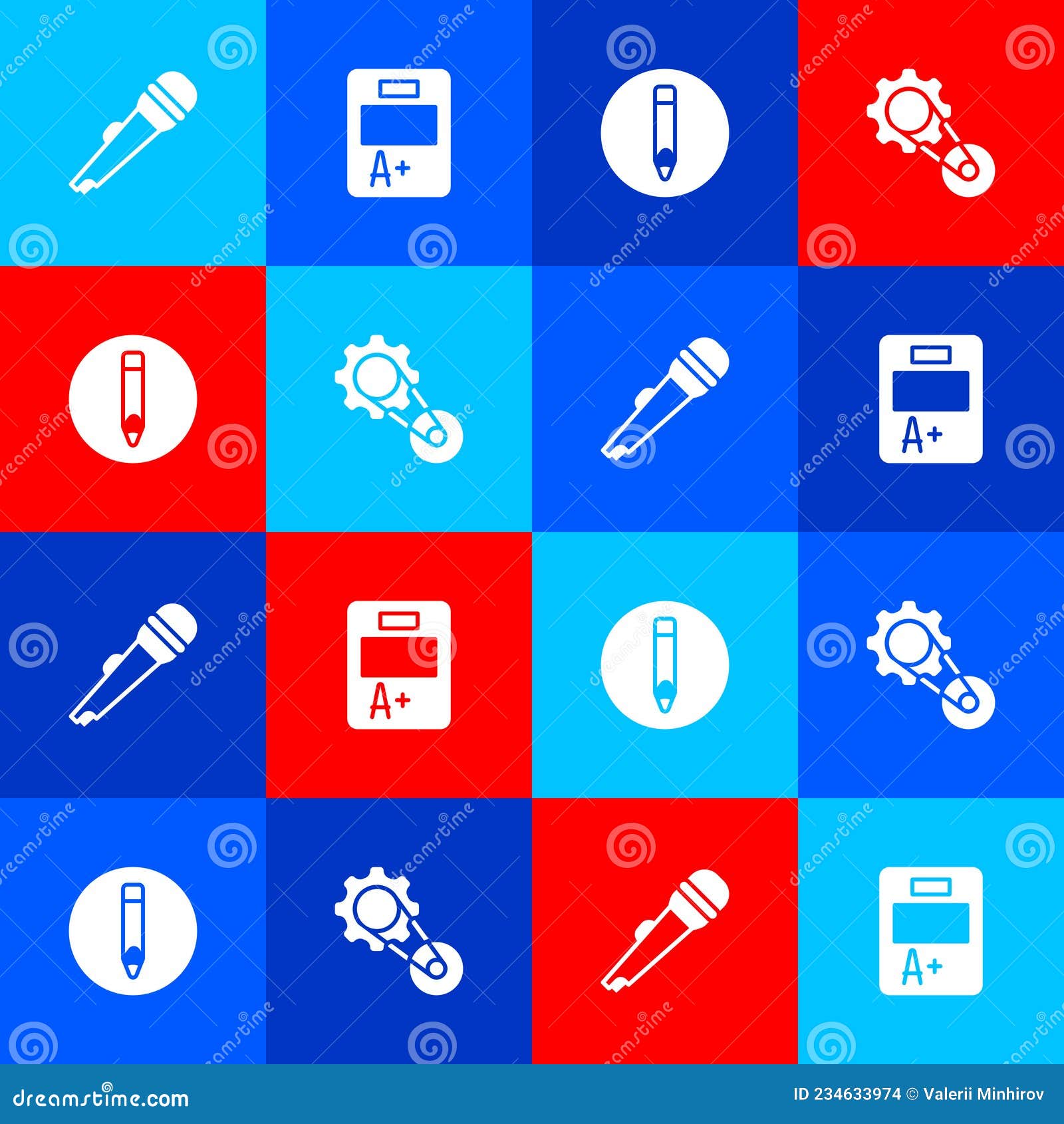 Set Microphone, Exam Sheet with a Plus Grade, Pencil and Timing Belt ...