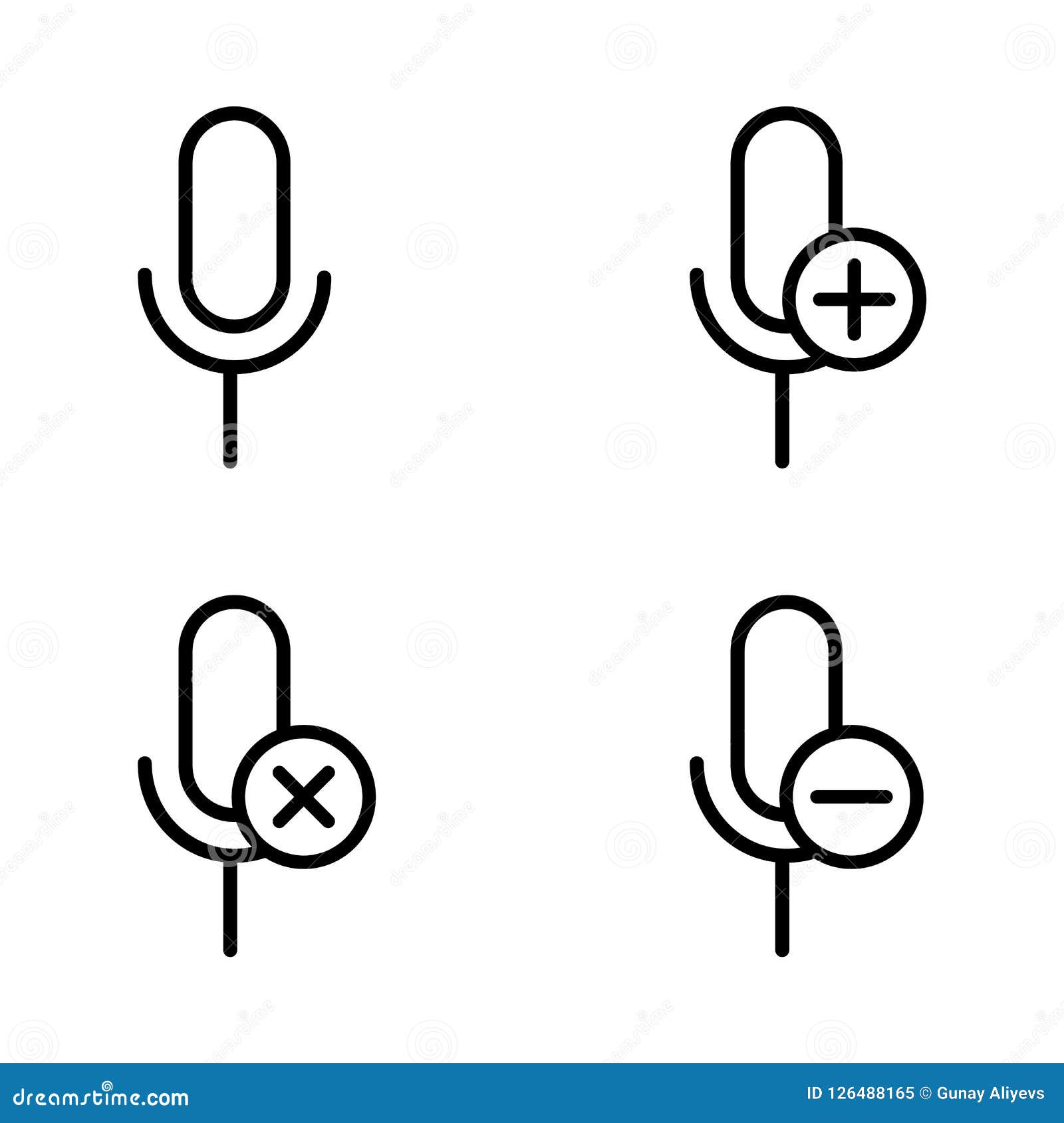 Set of Microphone Icons. Element of Phone Icons for Mobile Concept and ...