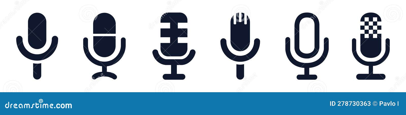 Set Microphone Speaker Button Icon, Voice Microphone Buttons Signs ...