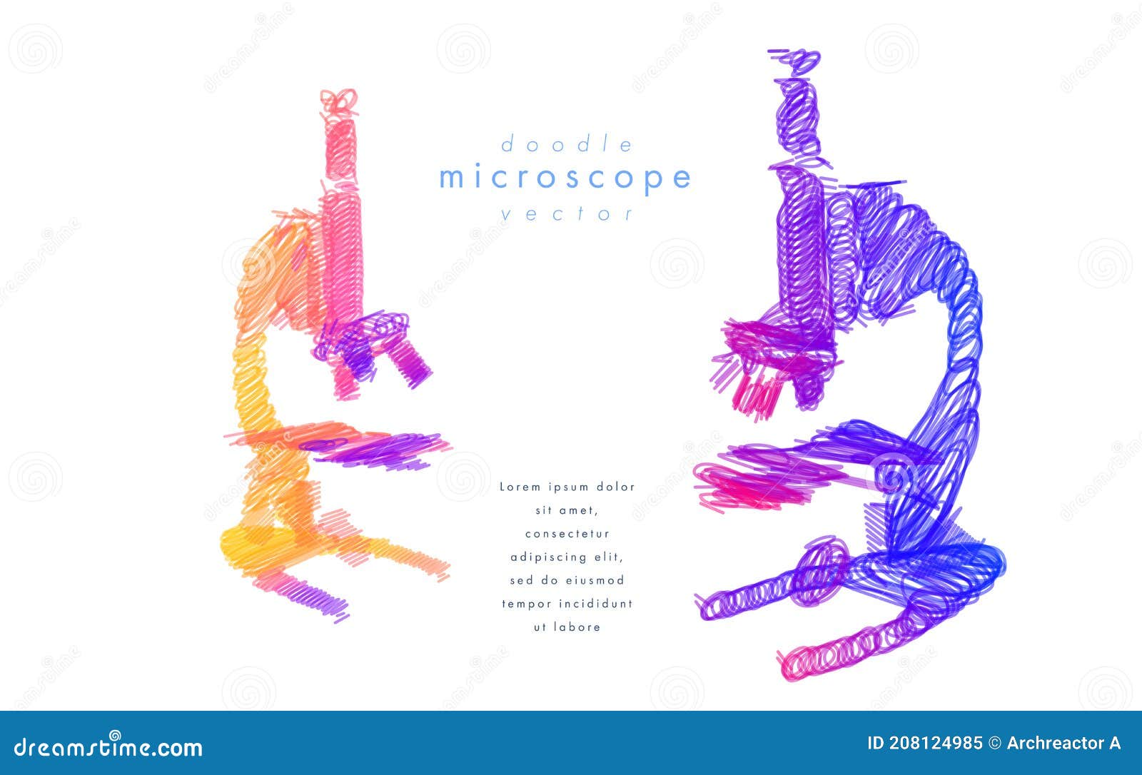 Set of Microscope Vector Illustration in Line Art Style Stock Vector ...