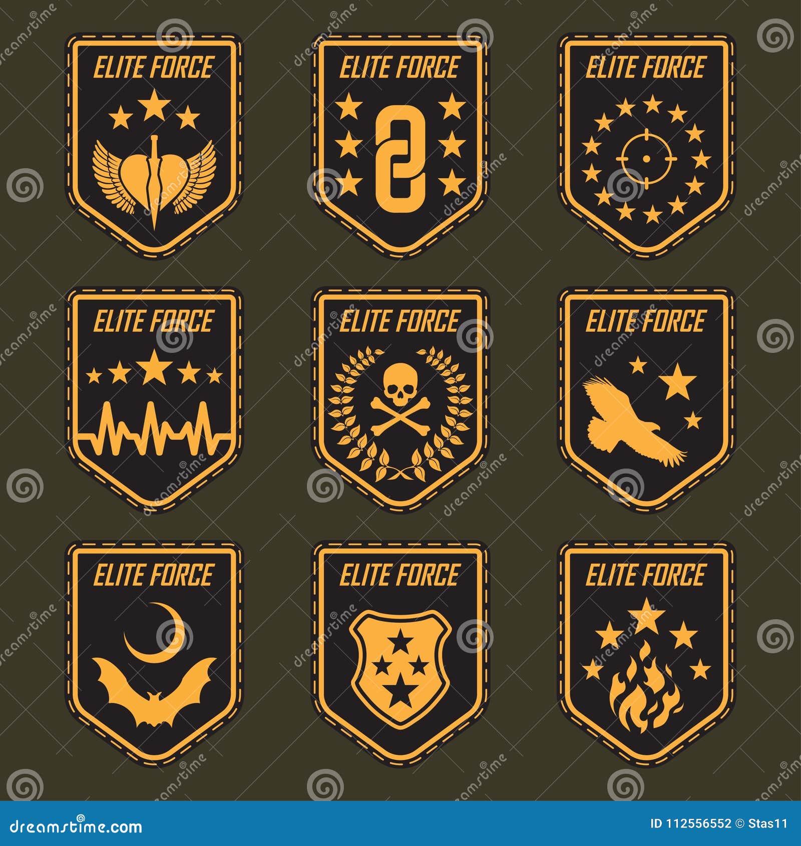 Set of Military Army Badges. Vector Illustration Stock Vector ...
