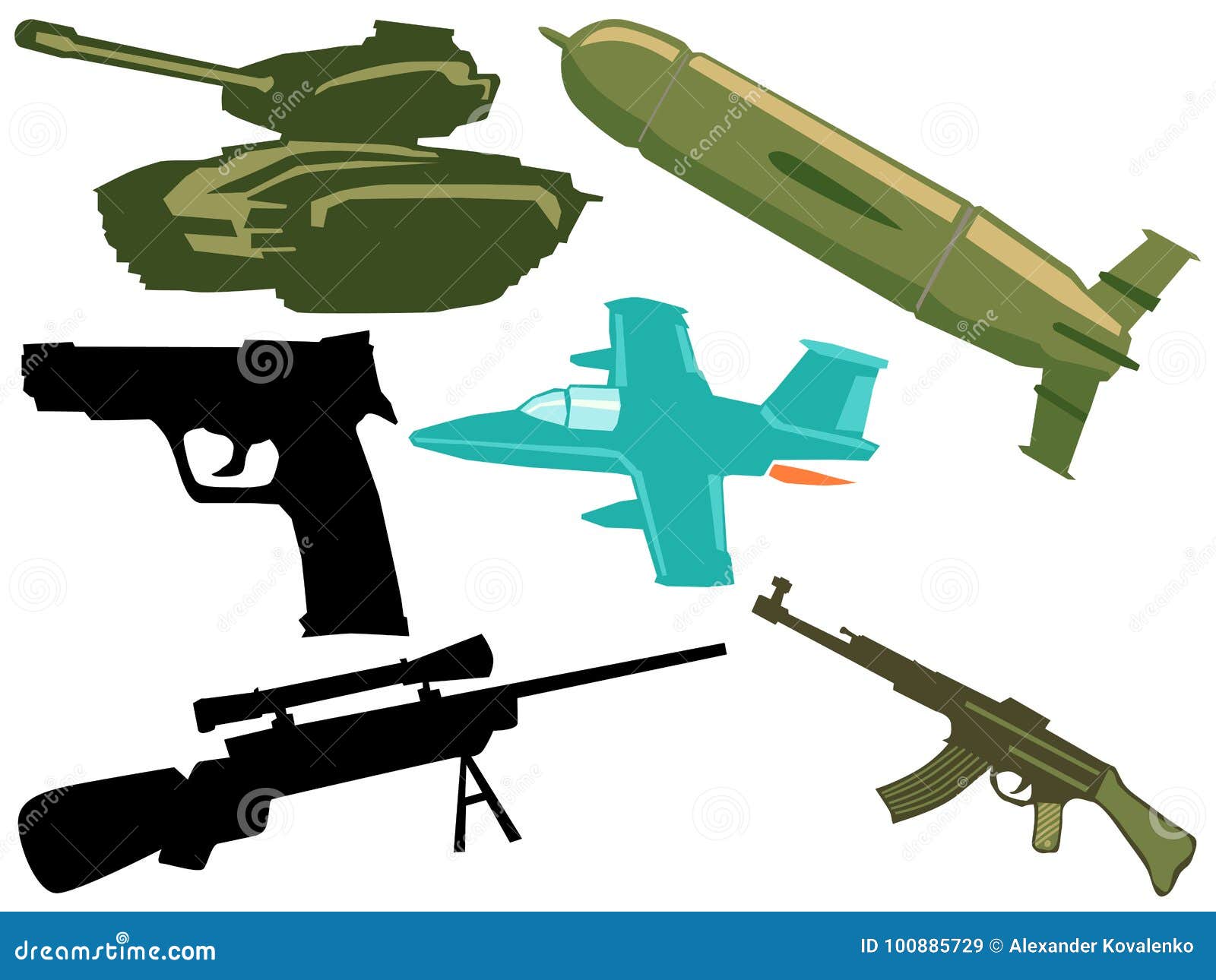 Set of military objects stock illustration. Illustration of special ...
