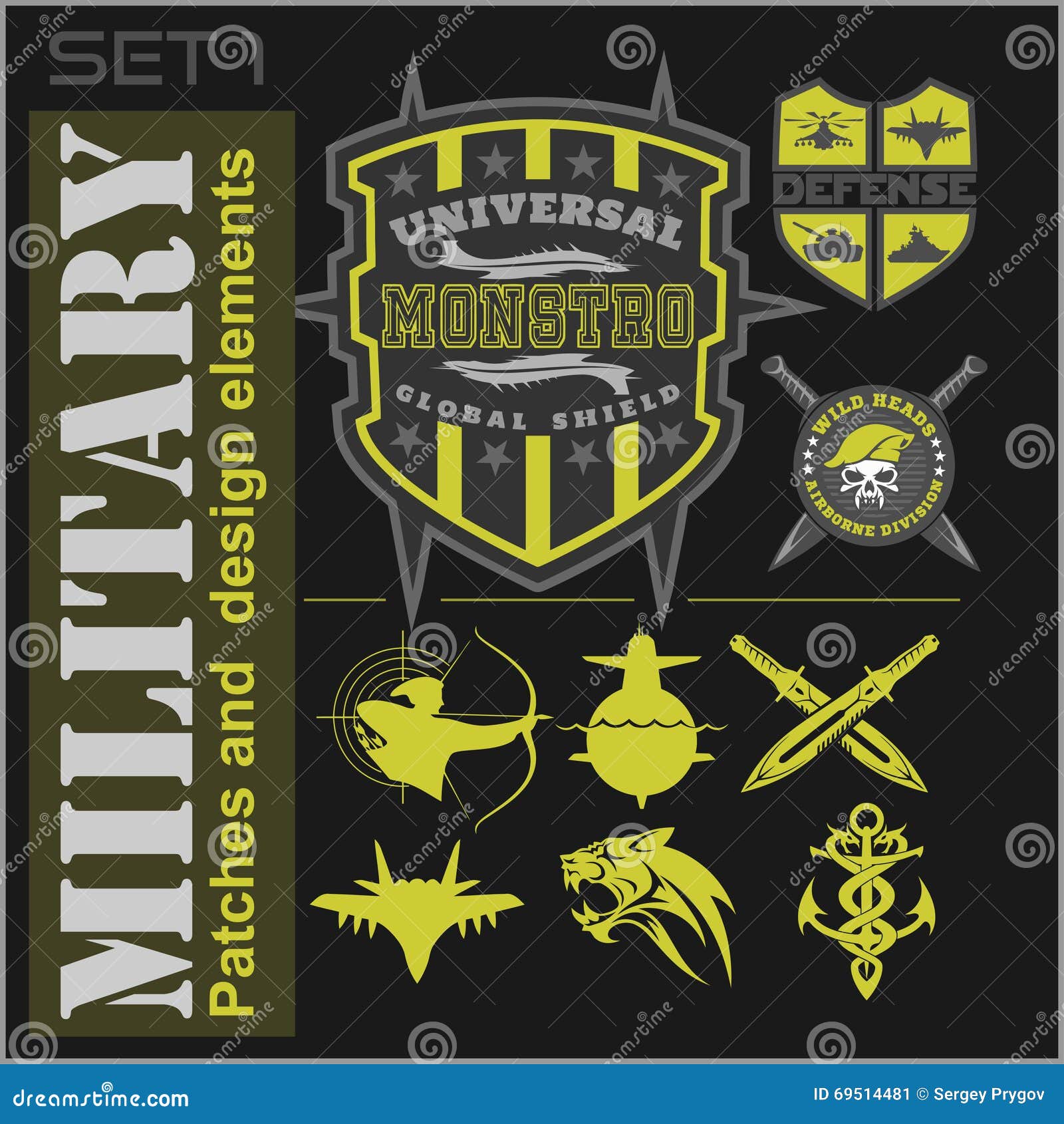 Military Patches. Army Soldier Emblem, Troops Badges And Air Force ...