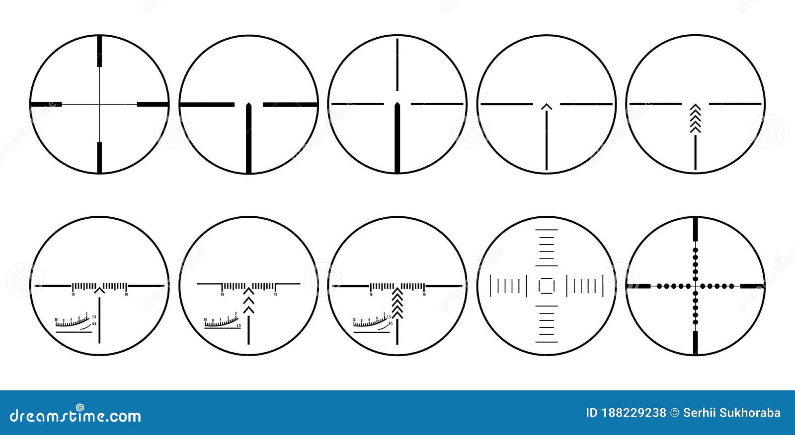 Sights For A Sniper Rifle. Targets Destination. Vector Illustration ...