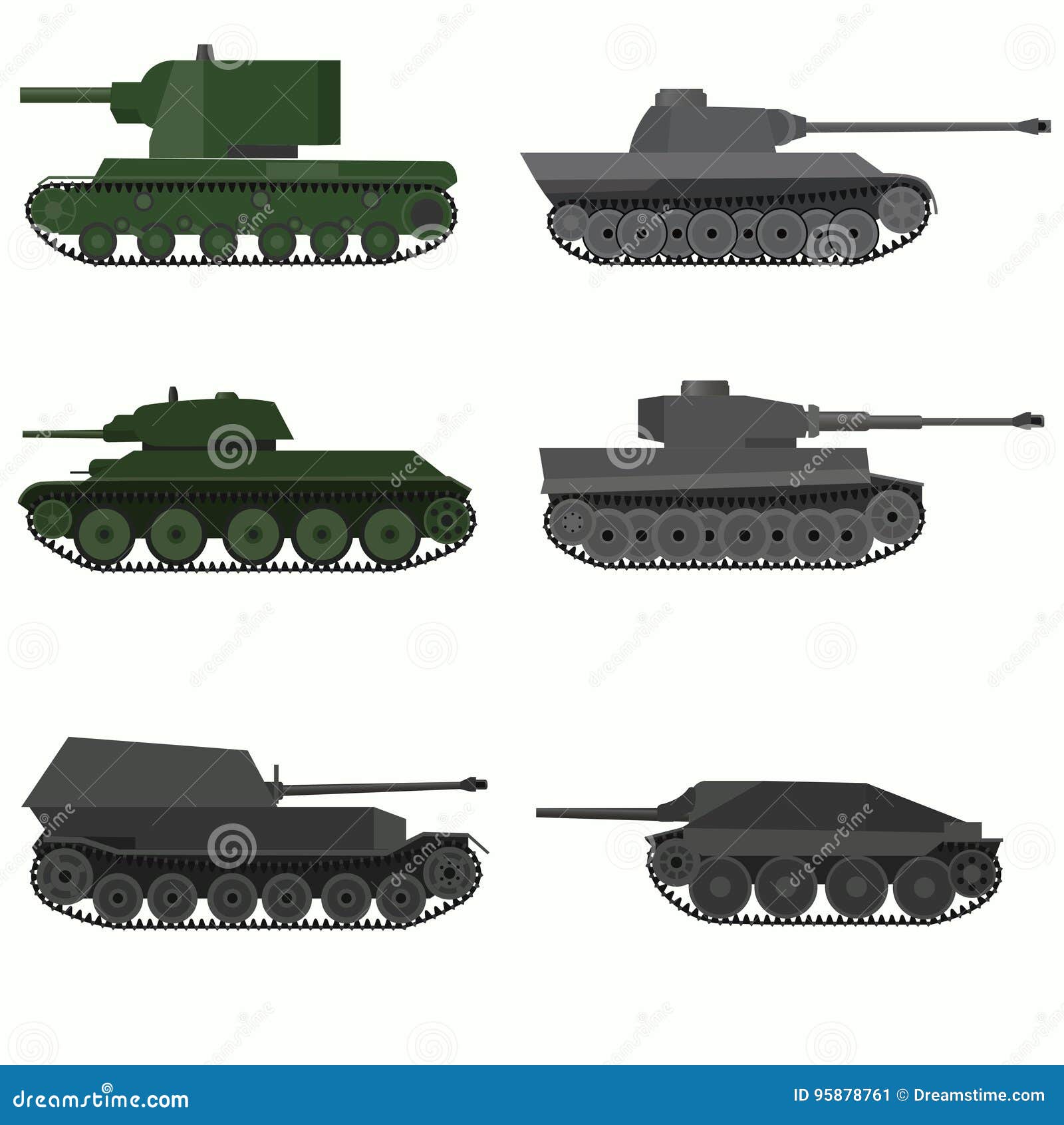 Military Vehicles Silhouette SET. HIMARS, Battle Tank, Air Defense ...