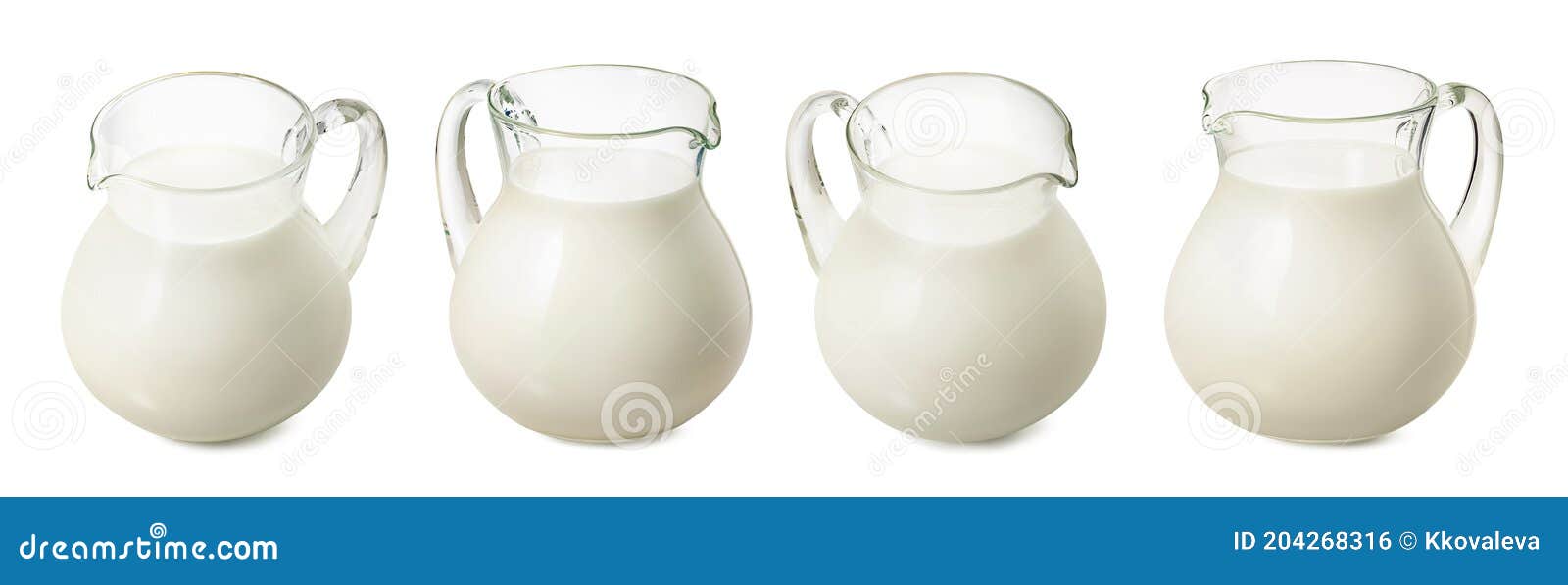 Set of Milk Jars Isolated on White Background. Different Angles Stock ...