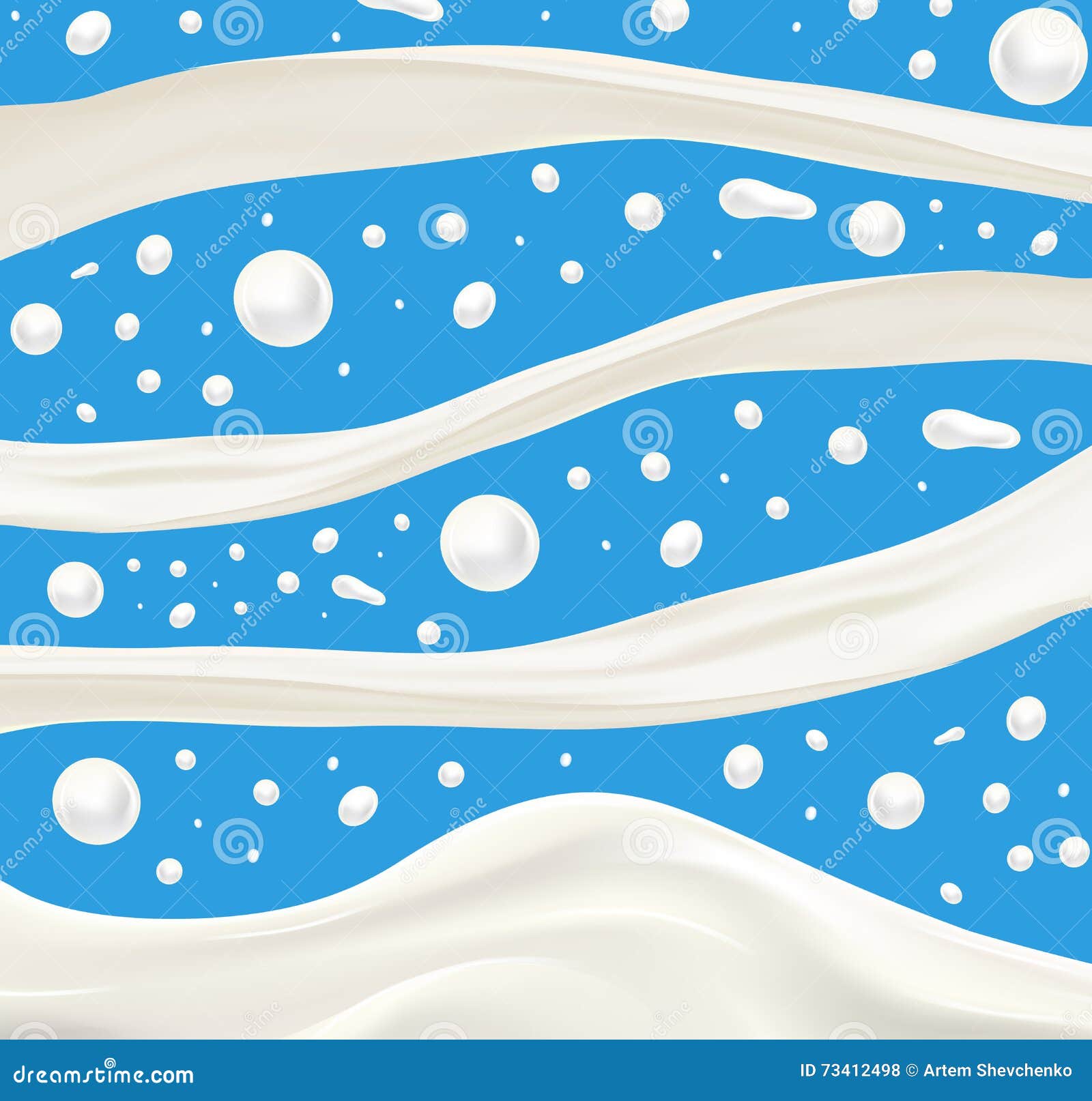 Set of Milk Wave on Blue Background. Stock Vector - Illustration of ...