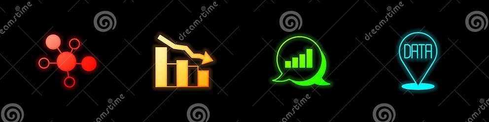 Set Mind Map Infographic, Financial Growth Decrease, Pie Chart and Data Analysis Icon. Vector ...