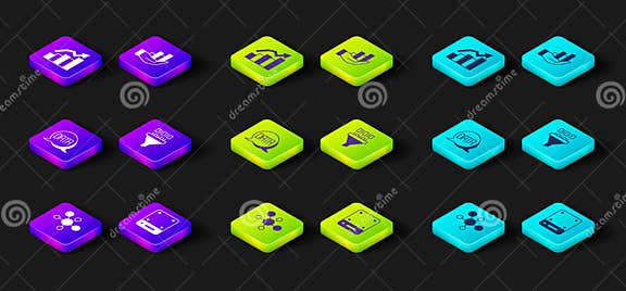 Set Mind Map Infographic, Server, Data Analysis, Binary Code, Pie Chart and Financial Growth ...