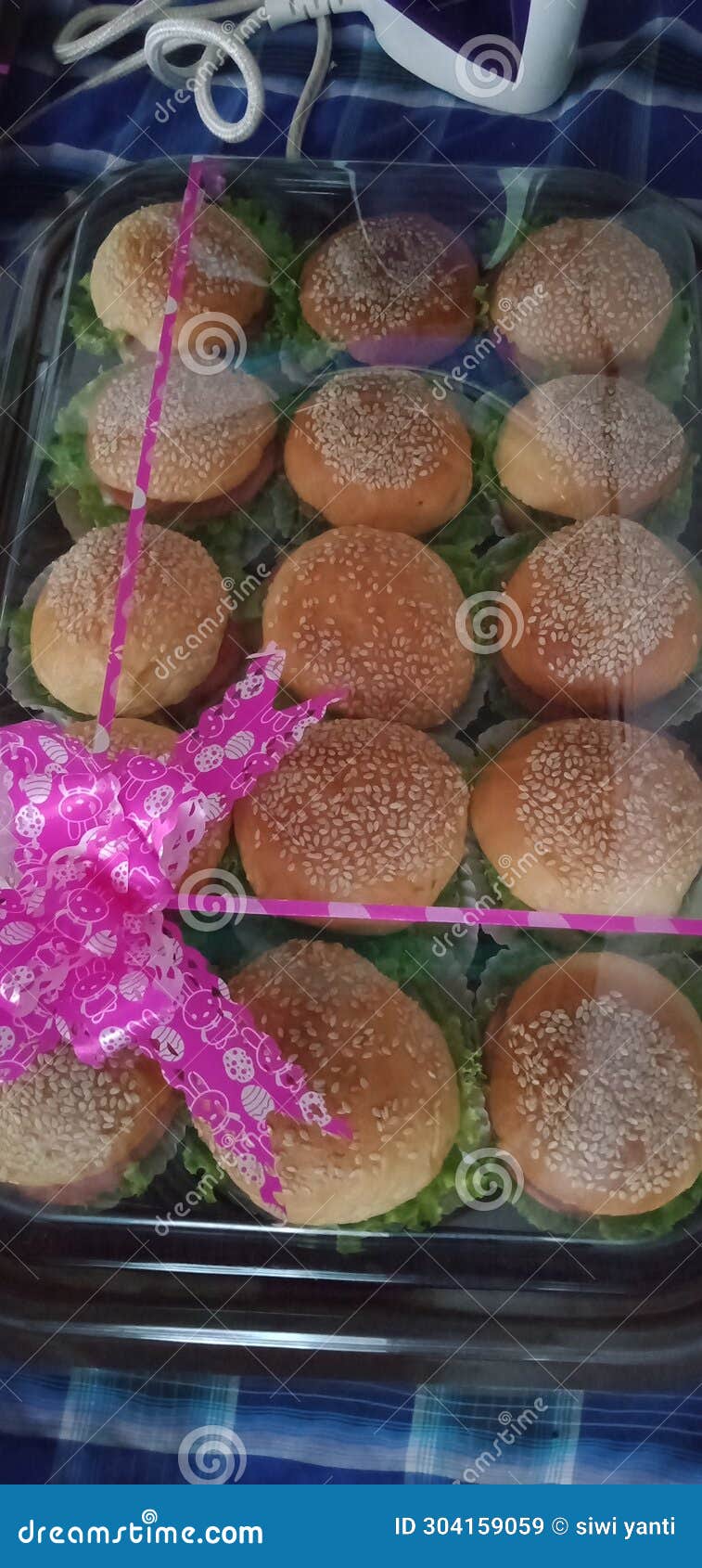 Set of Mini Burgers with Ham and Lettuce Stock Image - Image of dish ...