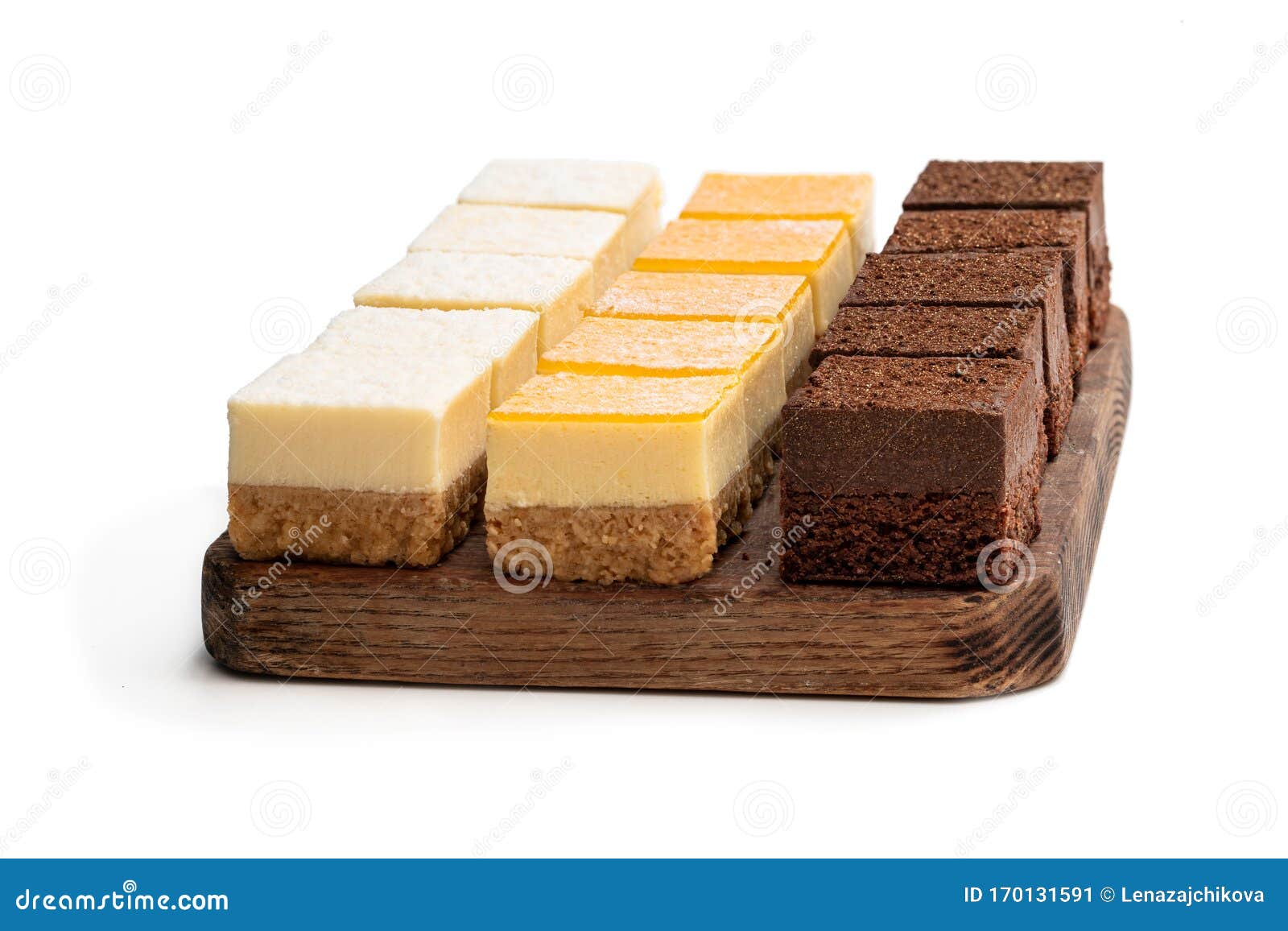 Set of Mini Cheesecake Bites Isolated on White Stock Image - Image of ...