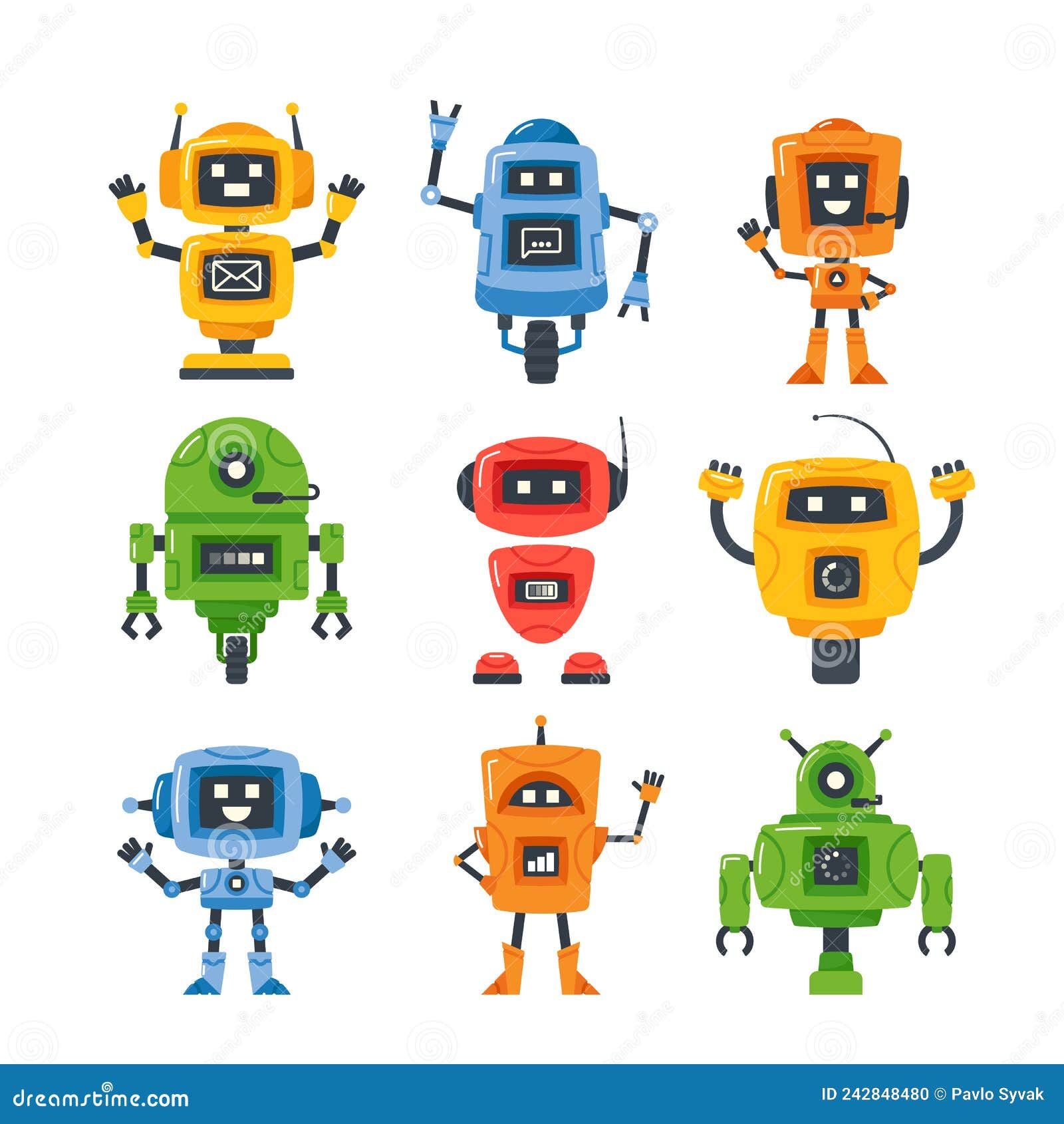 Humanoids And Droids Collection Vector Posters | CartoonDealer.com ...