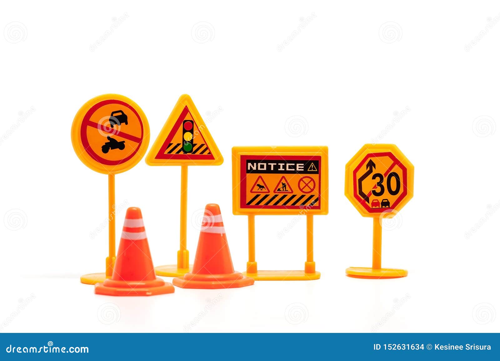 Set of Mini Traffic Sign Toy Stock Photo - Image of symbol, warning ...