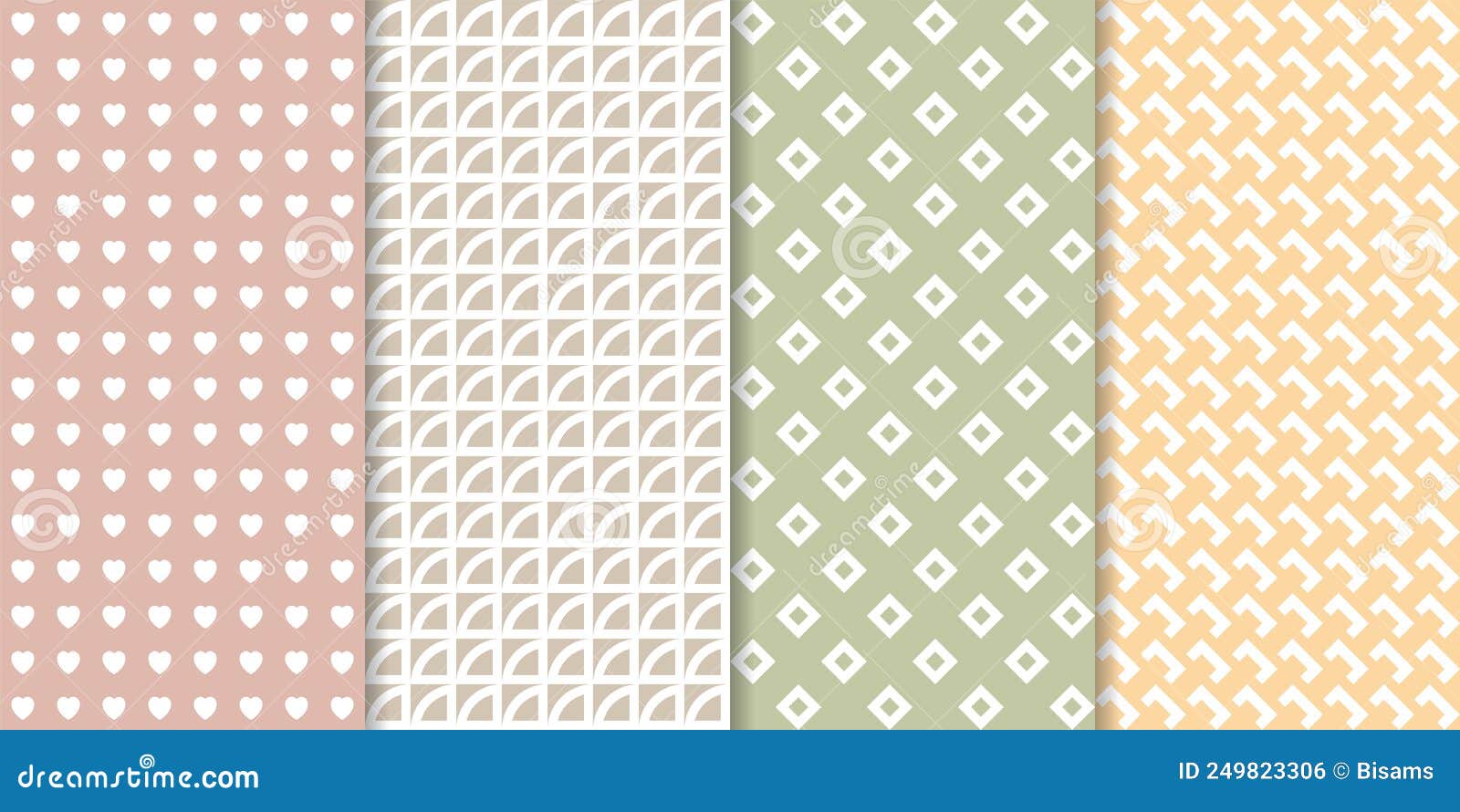 Set of Minimal Geometric Texture Seamless Patterns. Repeating Simple ...