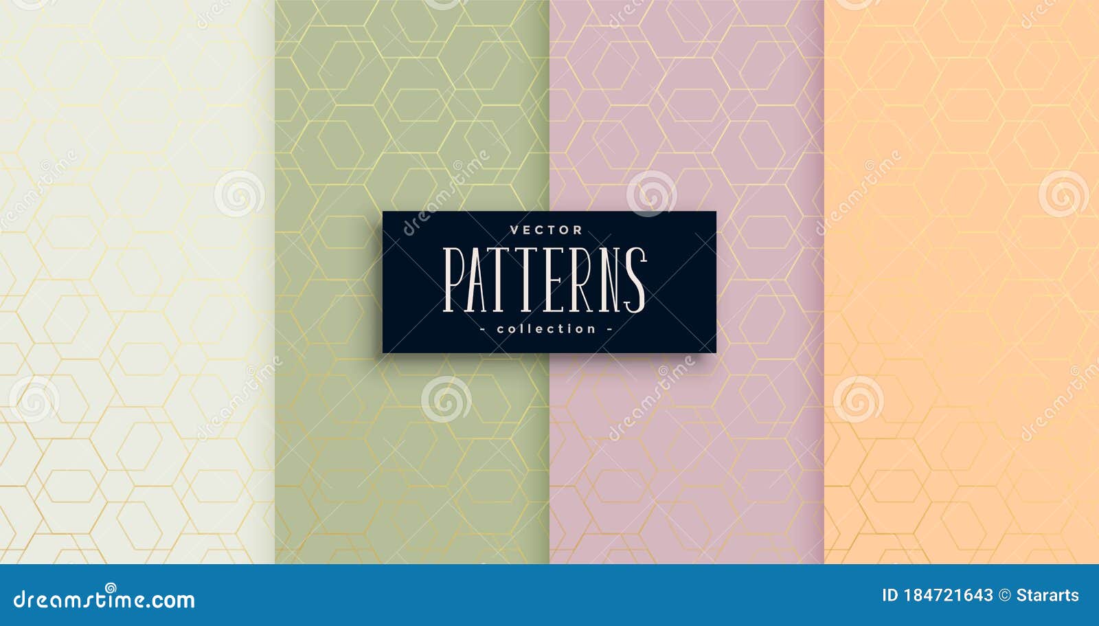 Set of Minimal Hexagonal Style Beautiful Patterns Stock Vector ...