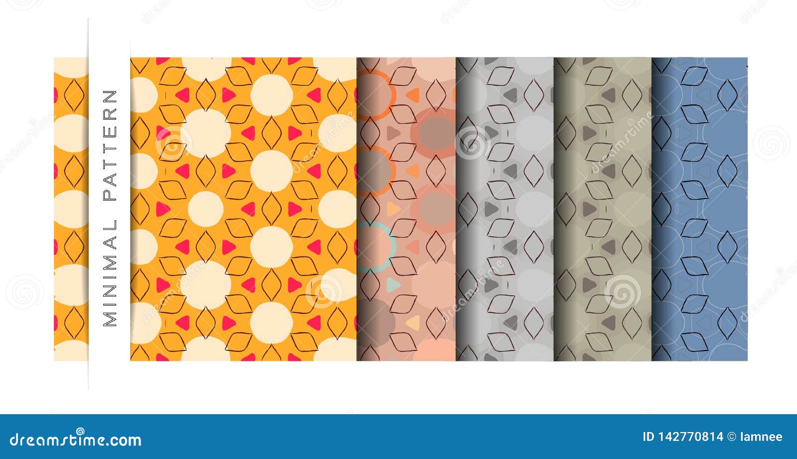 Set of the Minimal Pattern Wallpaper Pattern Background Stock Vector ...