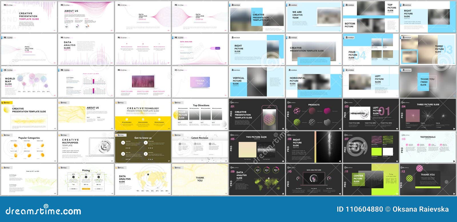 Set of Minimal Presentation Templates. Stock Vector - Illustration of ...